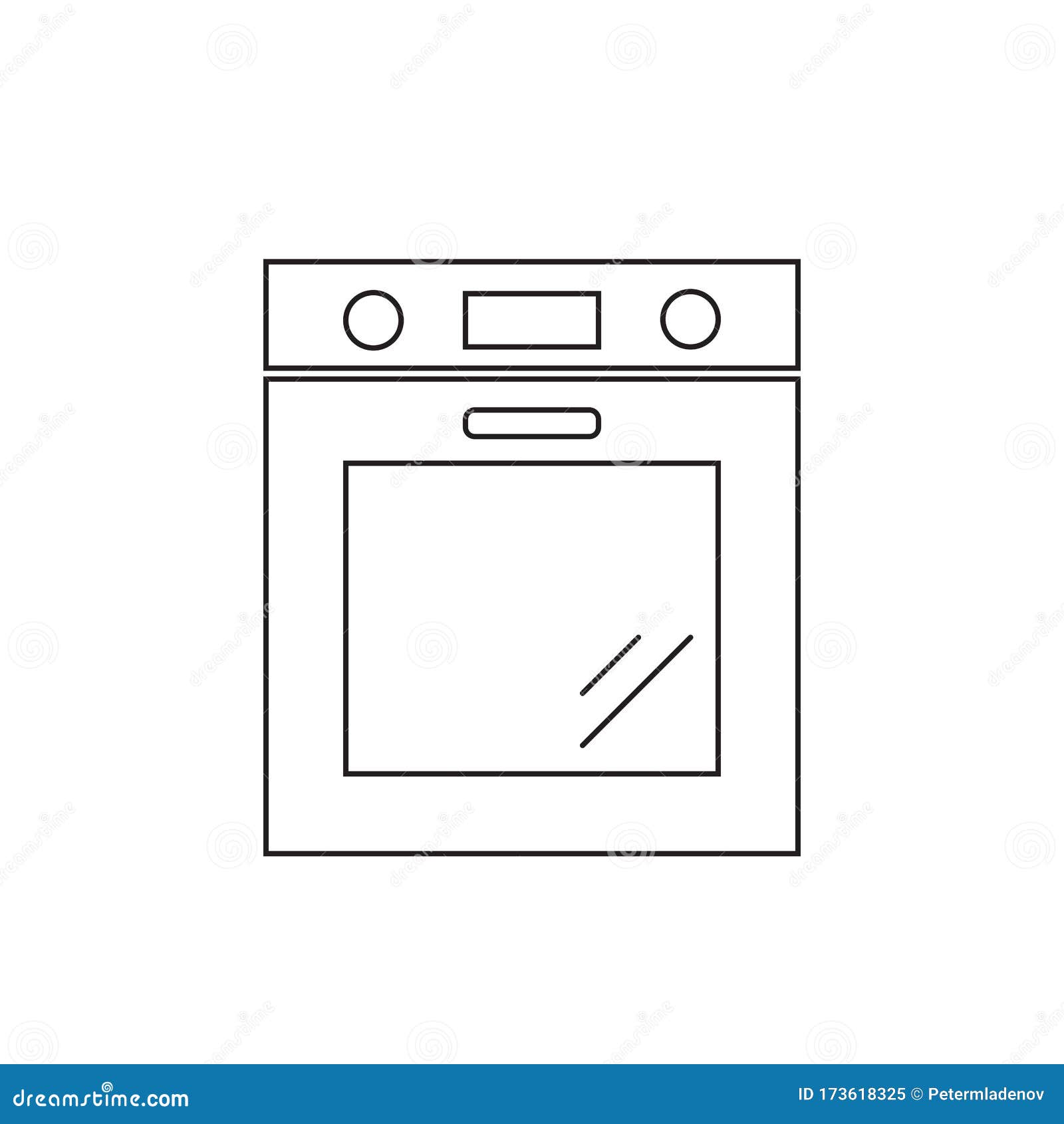 Oven Icon Illustration. Flat Symbol. Stock Vector - Illustration of ...
