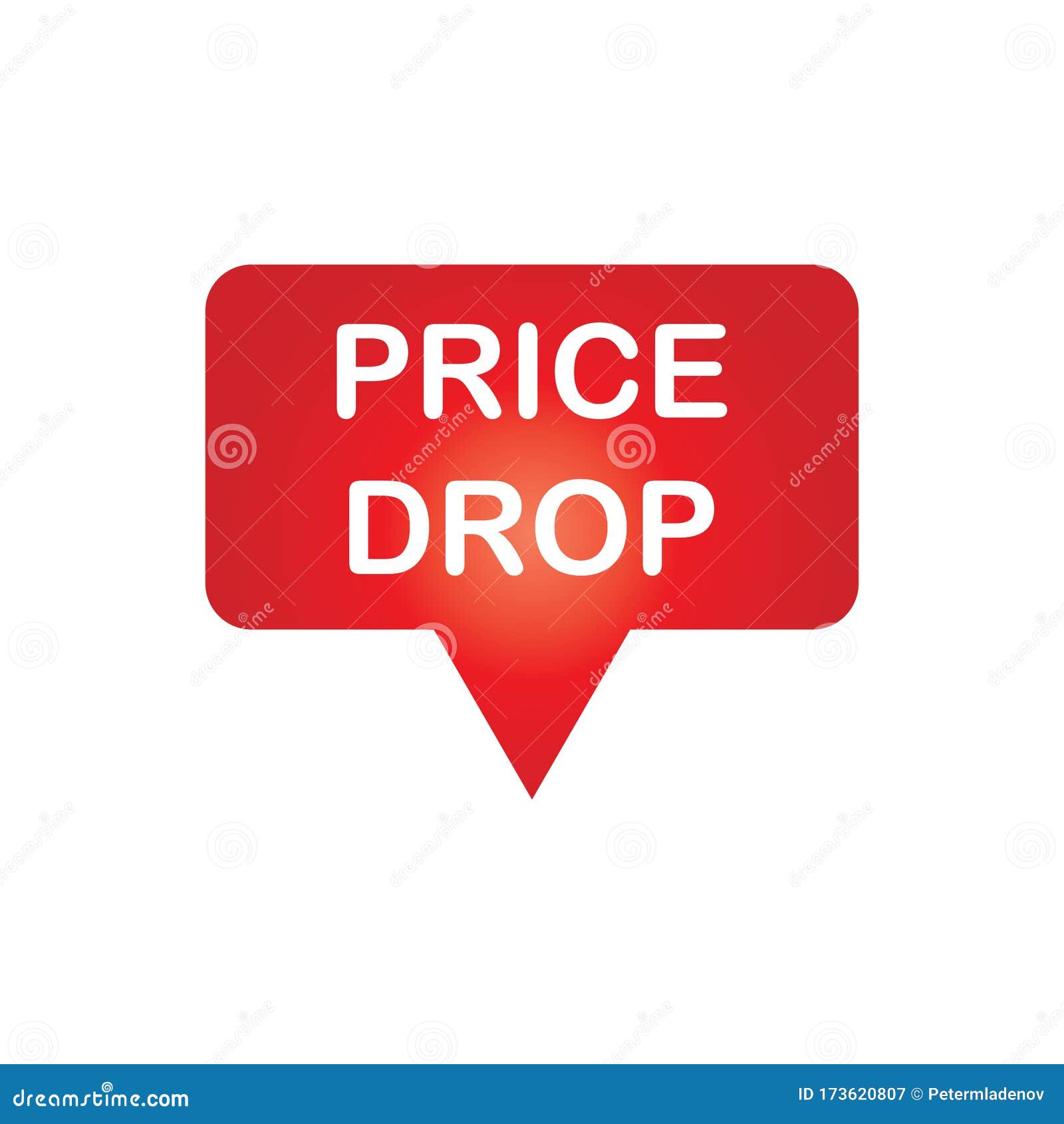Price Drop Sign in Red Speech Bubble. Vector Illustration for Label ...