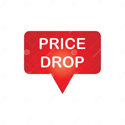 Price Drop Sign in Red Speech Bubble. Vector Illustration for Label ...