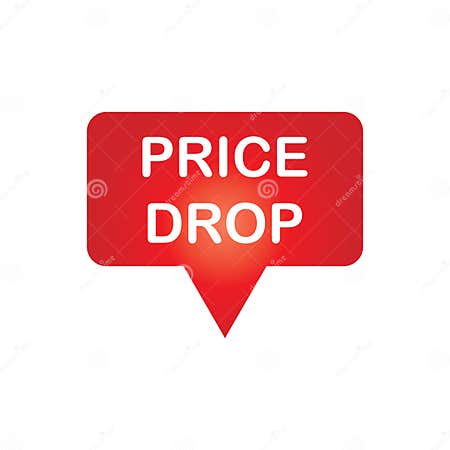 Price Drop Sign in Red Speech Bubble. Vector Illustration for Label ...