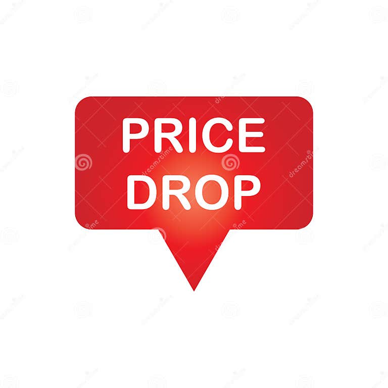 Price Drop Sign in Red Speech Bubble. Vector Illustration for Label ...
