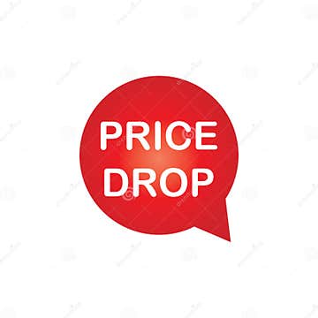 Price Drop Sign in Red Speech Bubble. Vector Illustration for Label ...