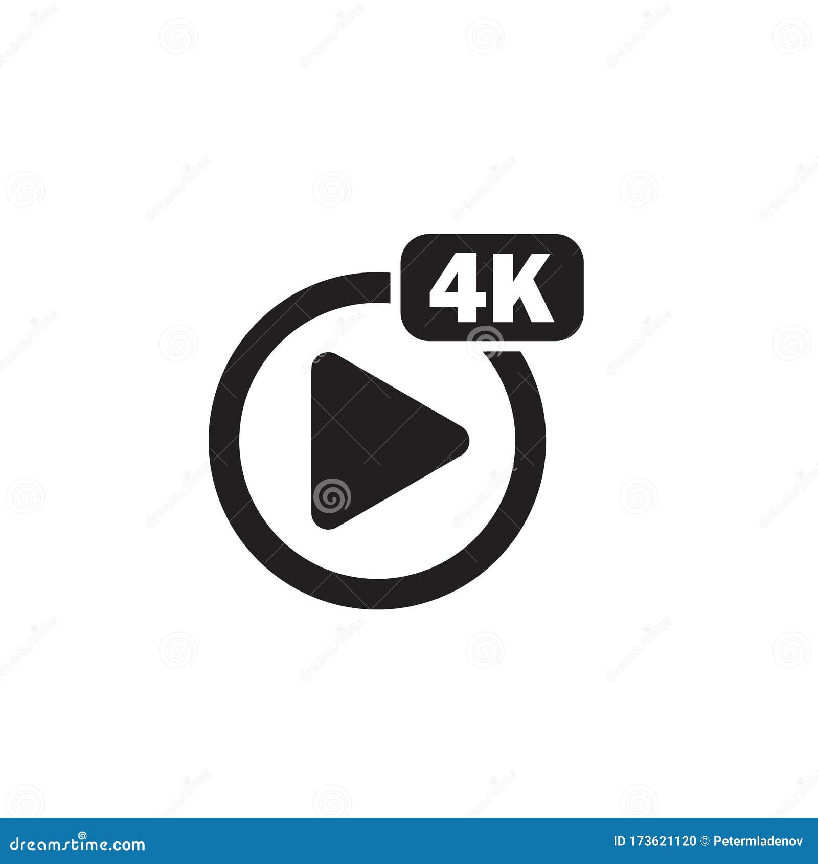 4K Movie Play Icon. Vector Illustration on White Background Stock ...