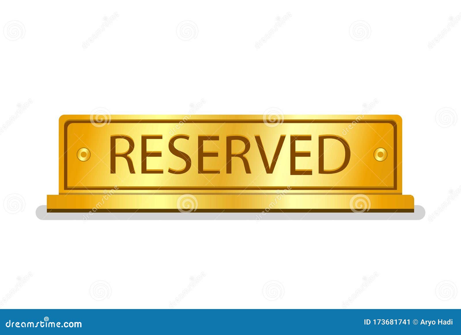 Gold Reserved Sign Symbol Realistic Illustration Vector Isolated in ...