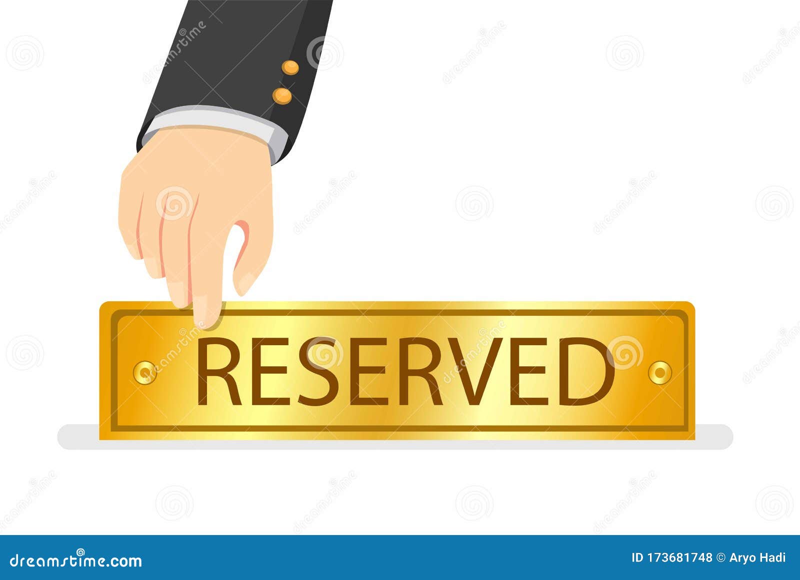 Hand Put Reserved Sign, Reservation in Hotel Symbol Illustration Vector ...