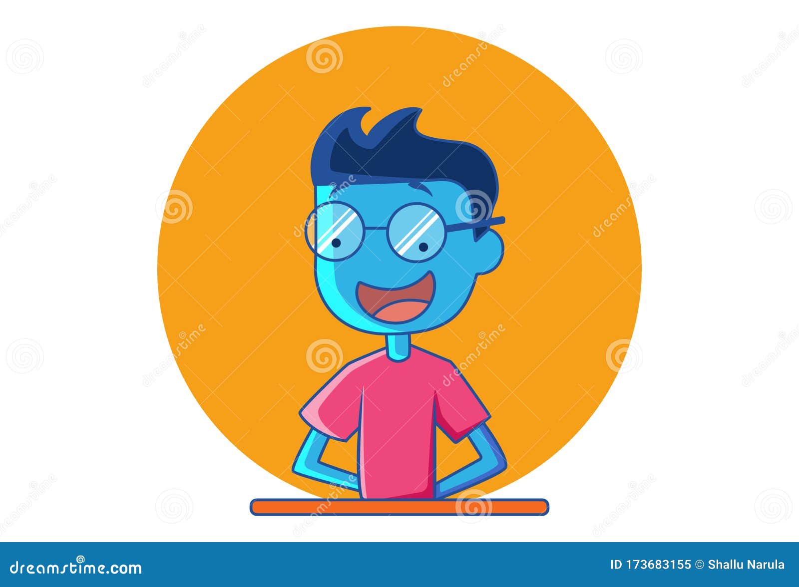 Laughing Blue Emoji Cartoon Square Funny Emotional Face Vector Colorful ...