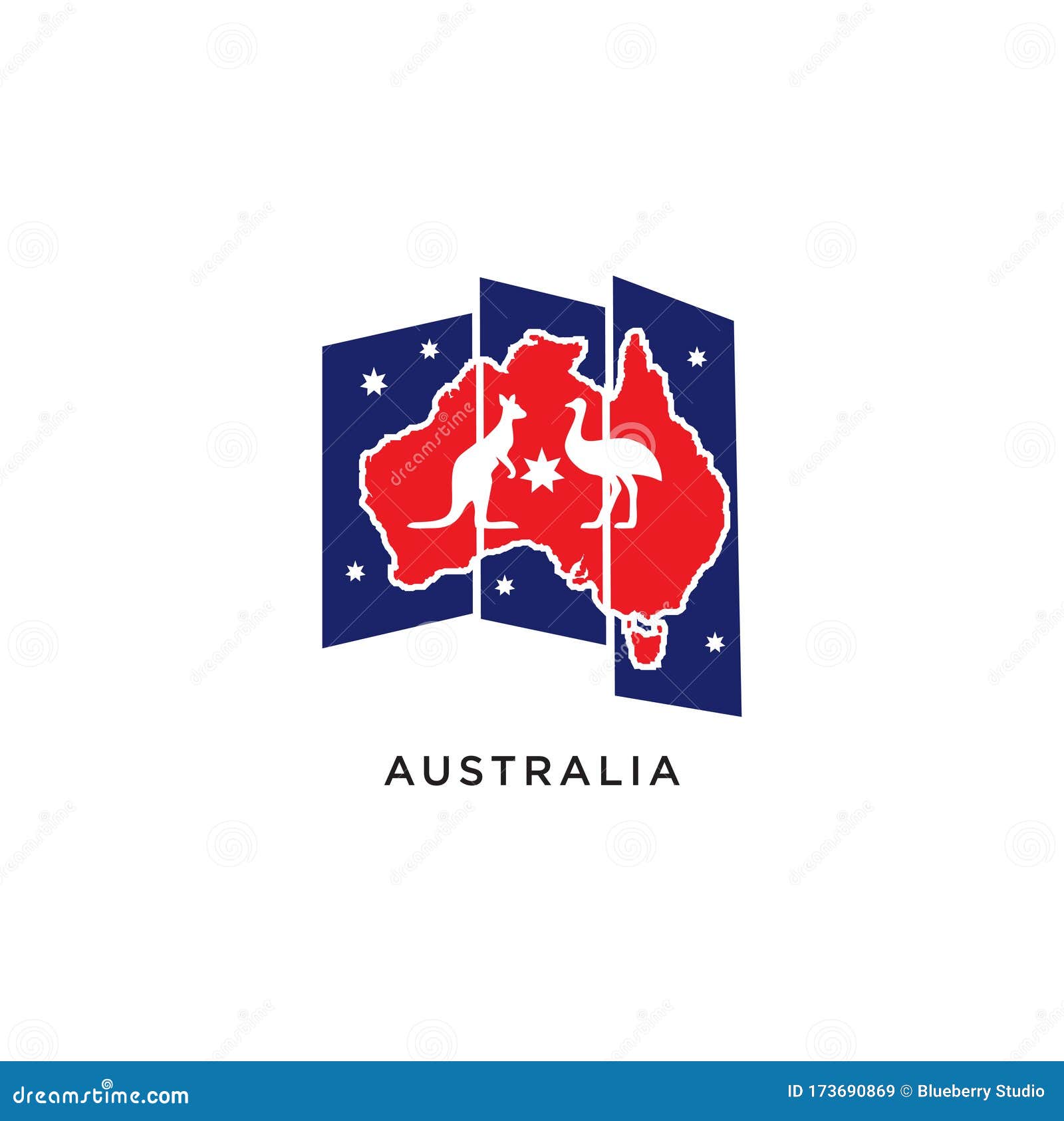Australia Map Logo Vector Design . Australia Logo Design Vector Stock ...