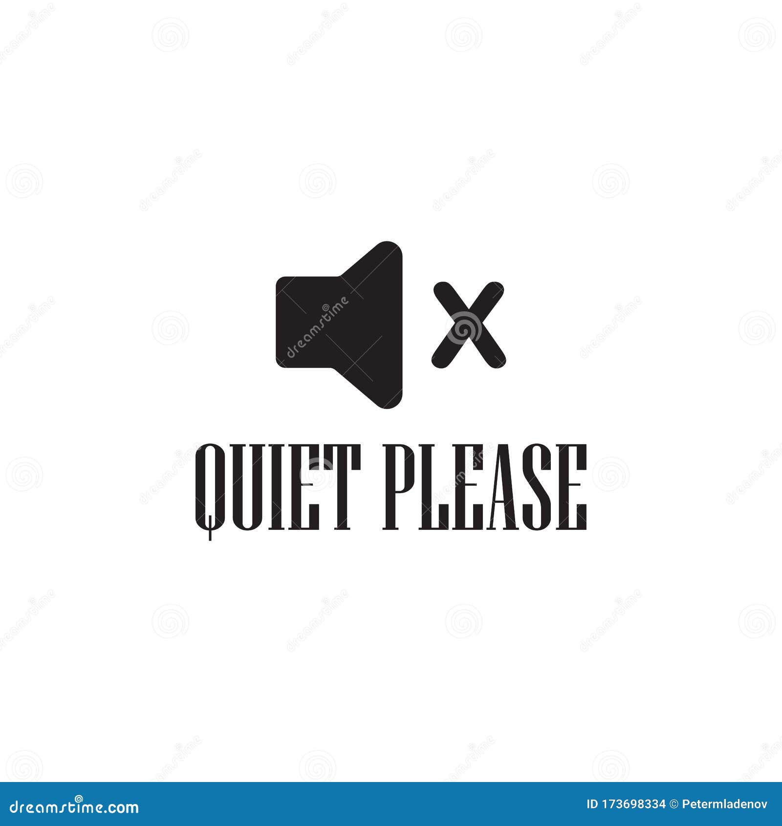 Quiet Please Sign Isolated on White Background. Attention Icon for ...