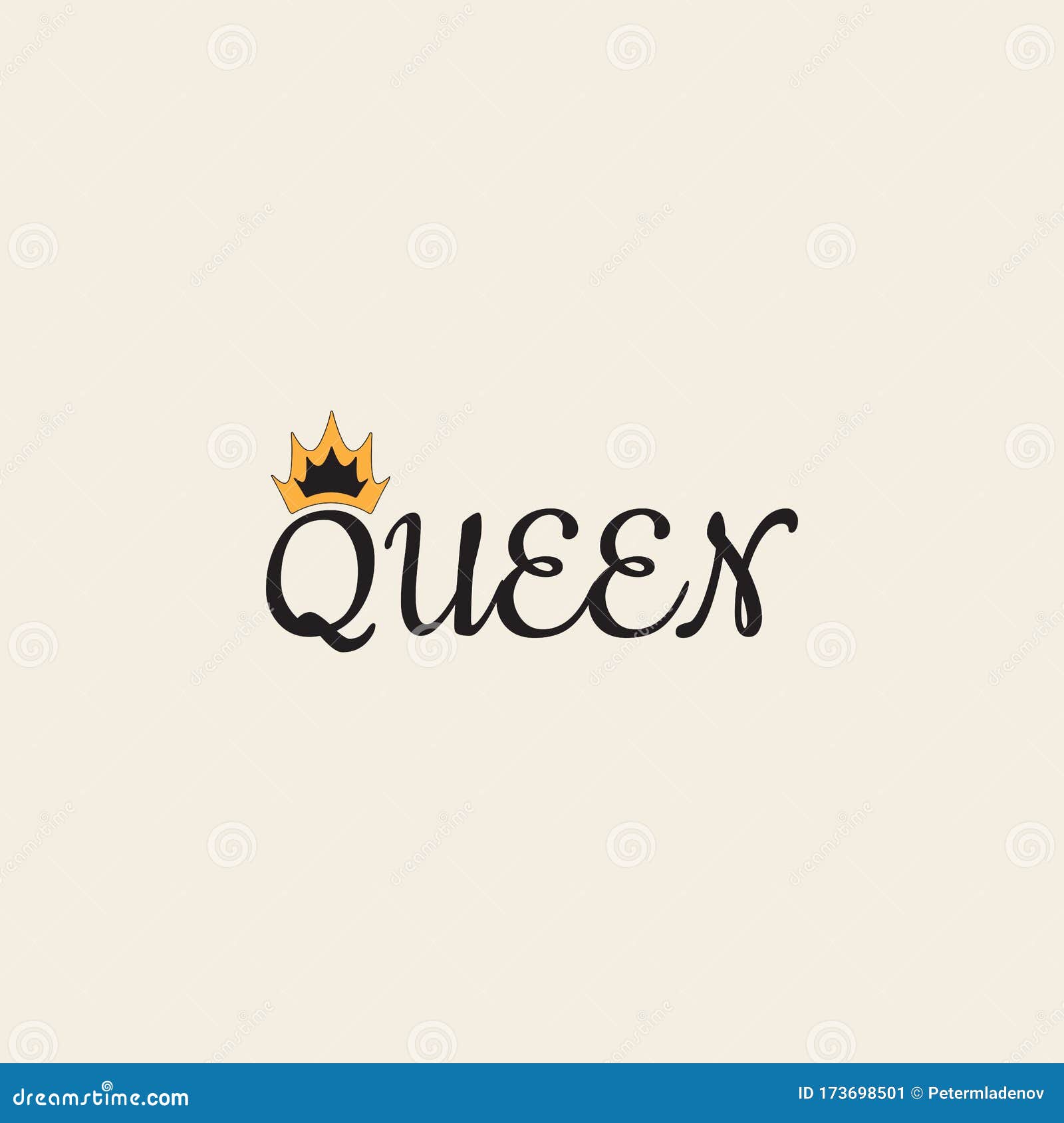 Queen Word with Crown - Vector Illustration Design for Poster, Textile ...