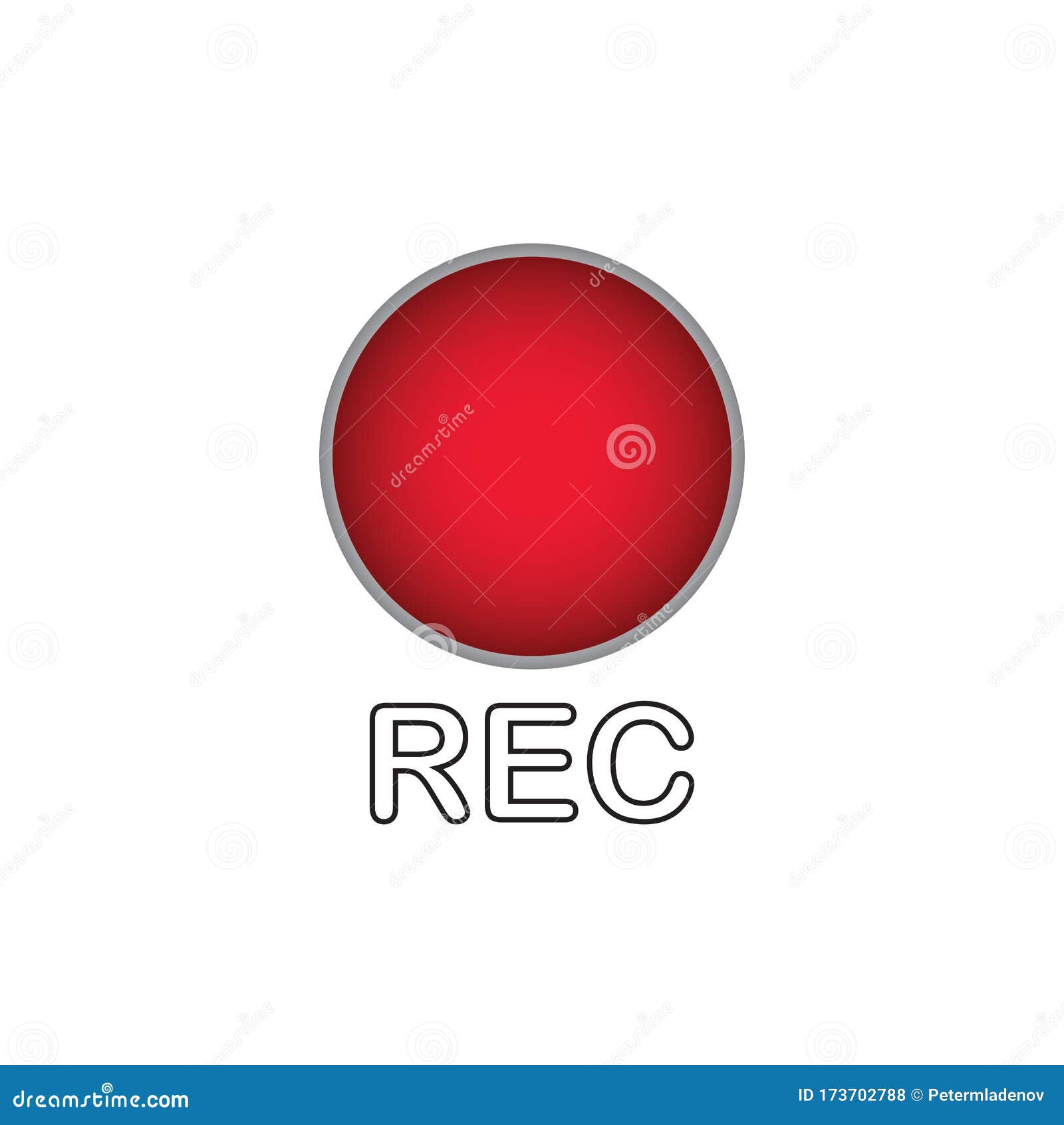 Rec Button. Red Flat Icon. Vector Illustration Symbol on White ...