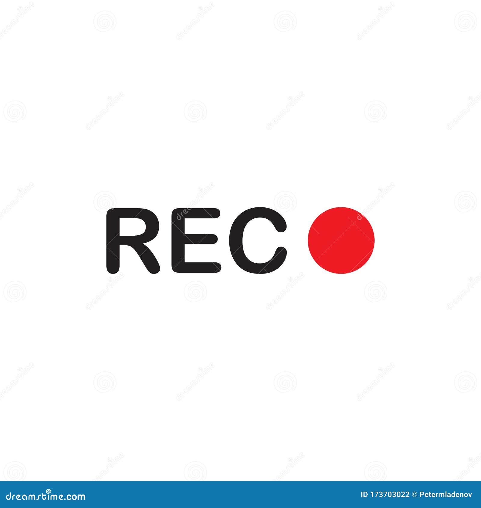 Recording Sign Icon. Red Logo Camera Video Recording Symbol, Rec Stock ...