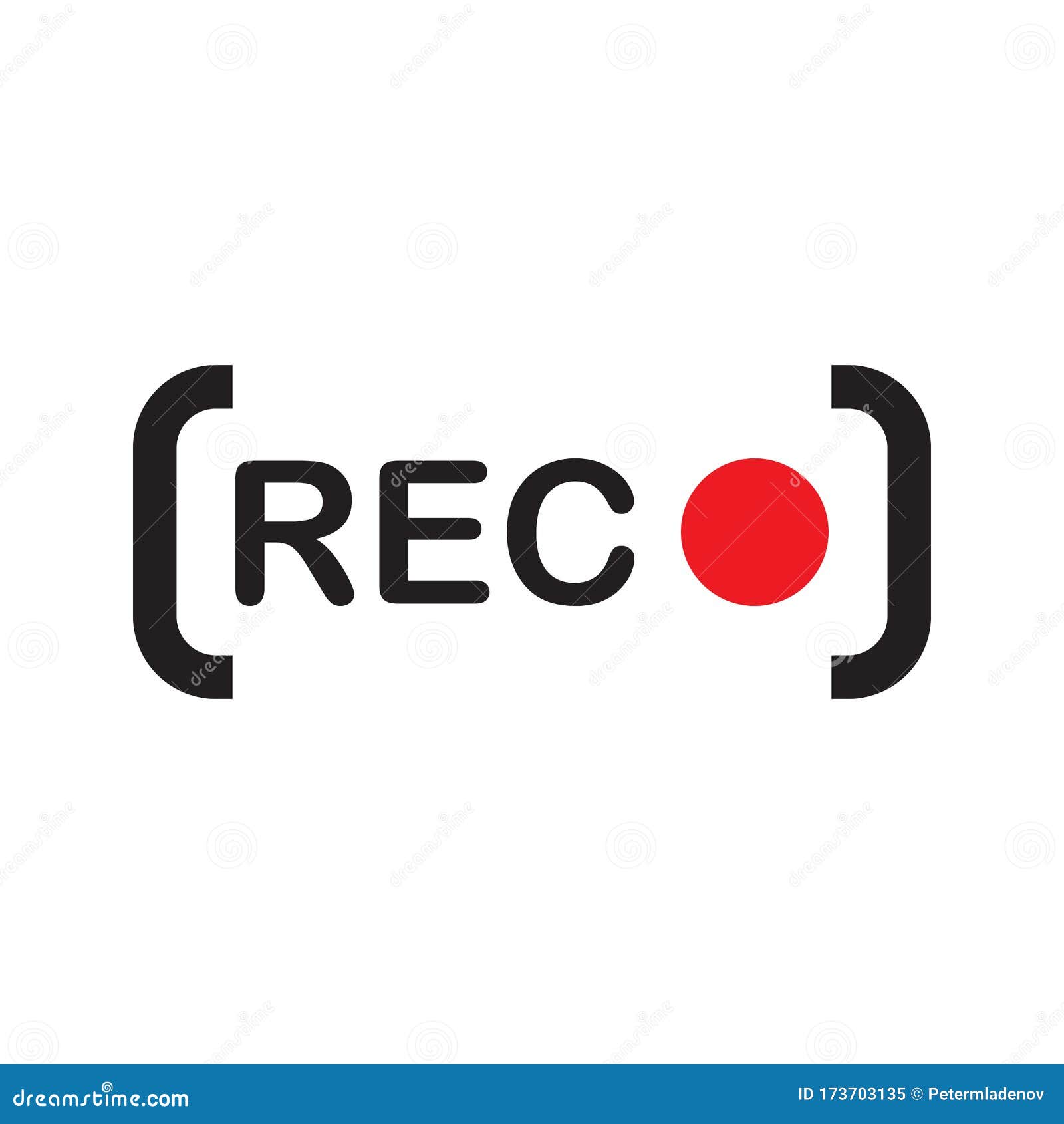 Recording Sign Button, Red App Panel, Rec, Vector Symbol Isolated On ...