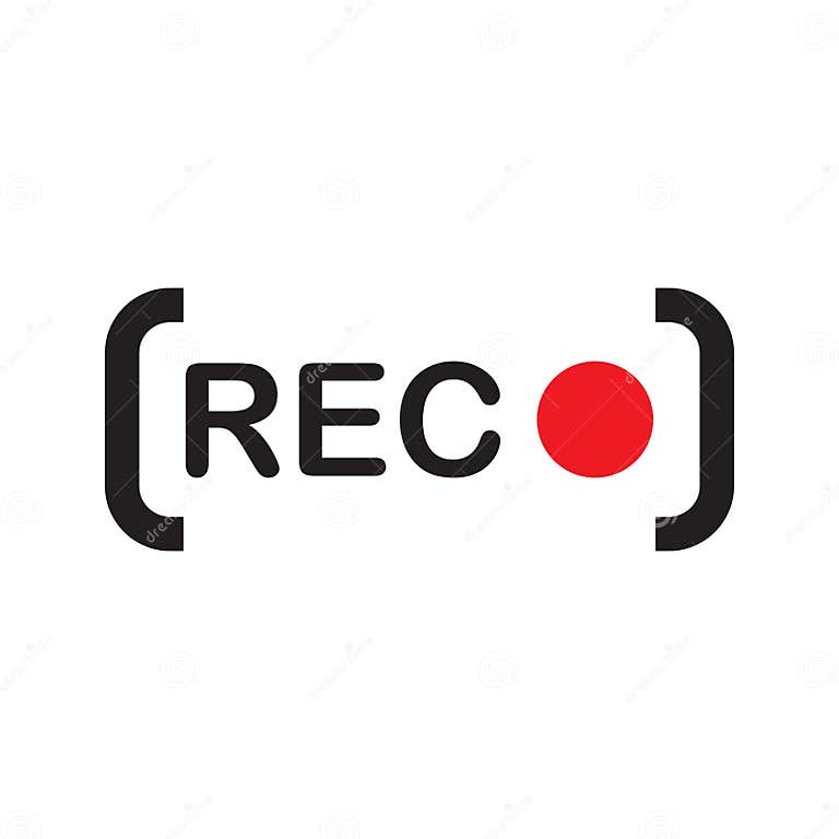 Recording Sign Icon. Red Logo Camera Video Recording Symbol, Rec Stock ...