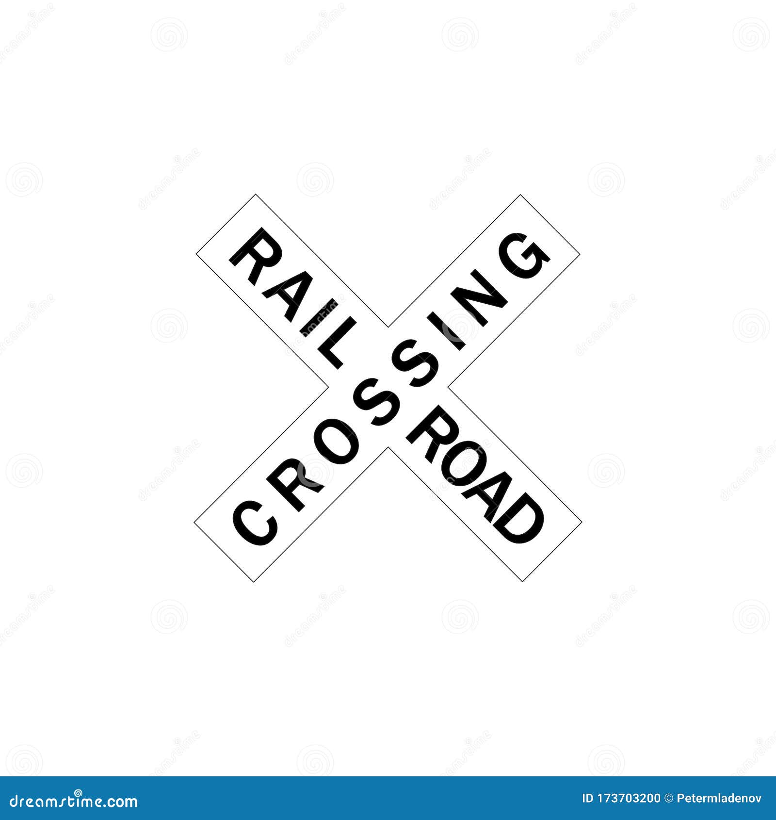 Railway or Railroad Crossing Intersection Regulatory Sign. Vector ...