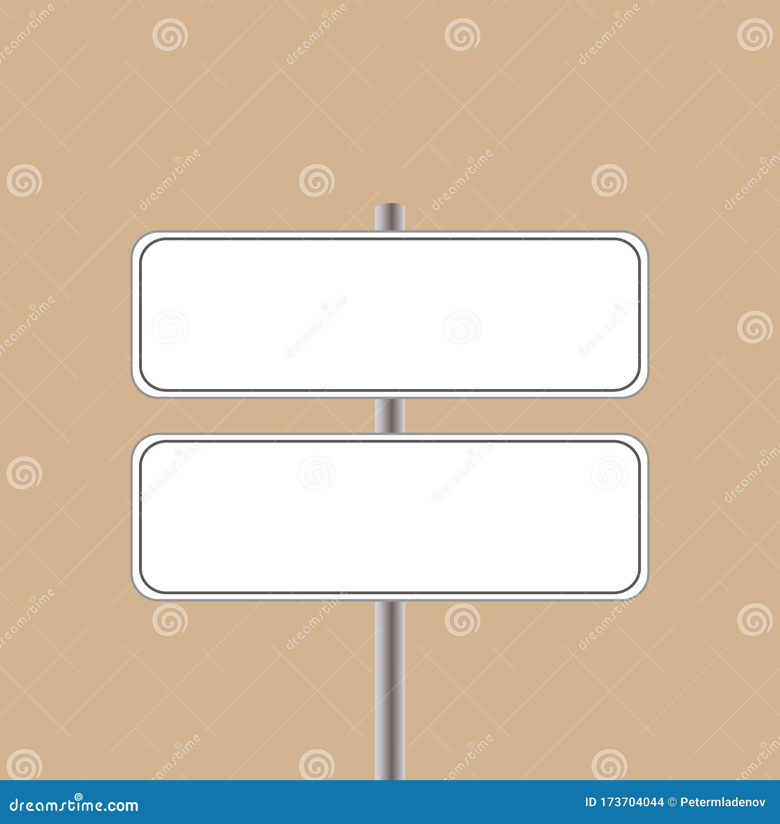 Empty White Blank Side Road Traffic Signs with Copy Space Stock Vector ...