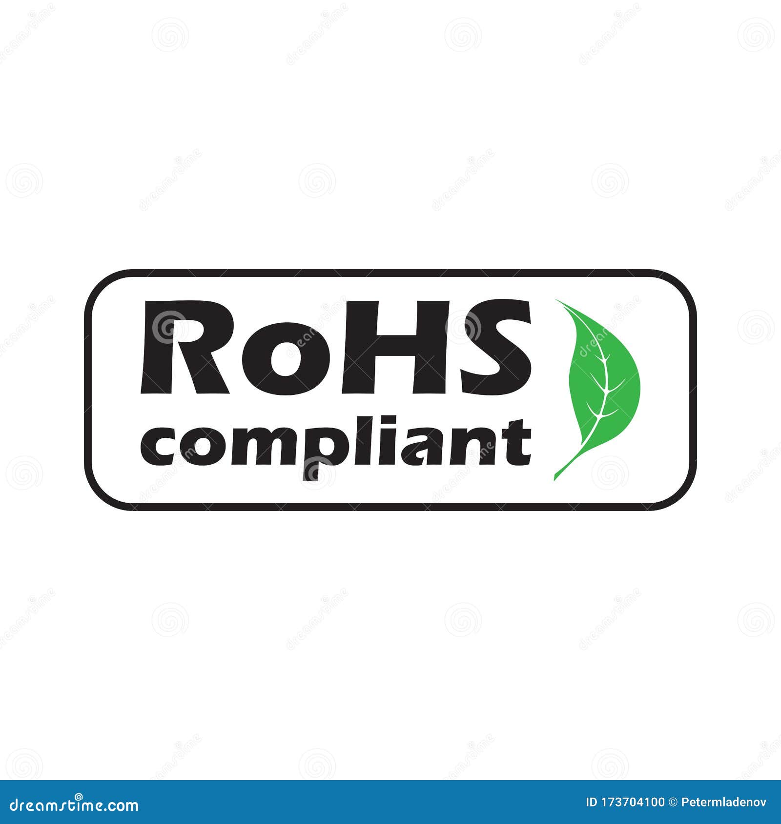 ROHS Compliant Sign with Green Leaf, Vector Illustration. Stock Vector ...