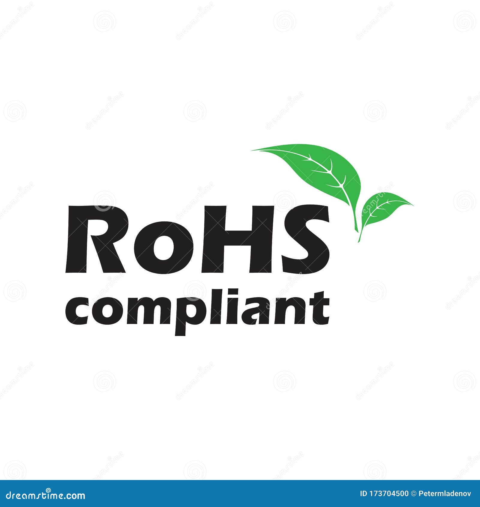ROHS Compliant Sign with Green Leaf, Vector Illustration Stock Vector ...