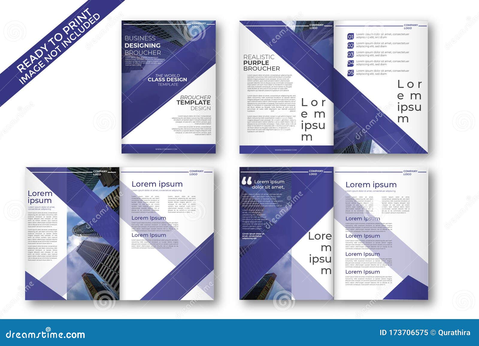 6 Pages Business Brochure Design Template Stock Illustration ...