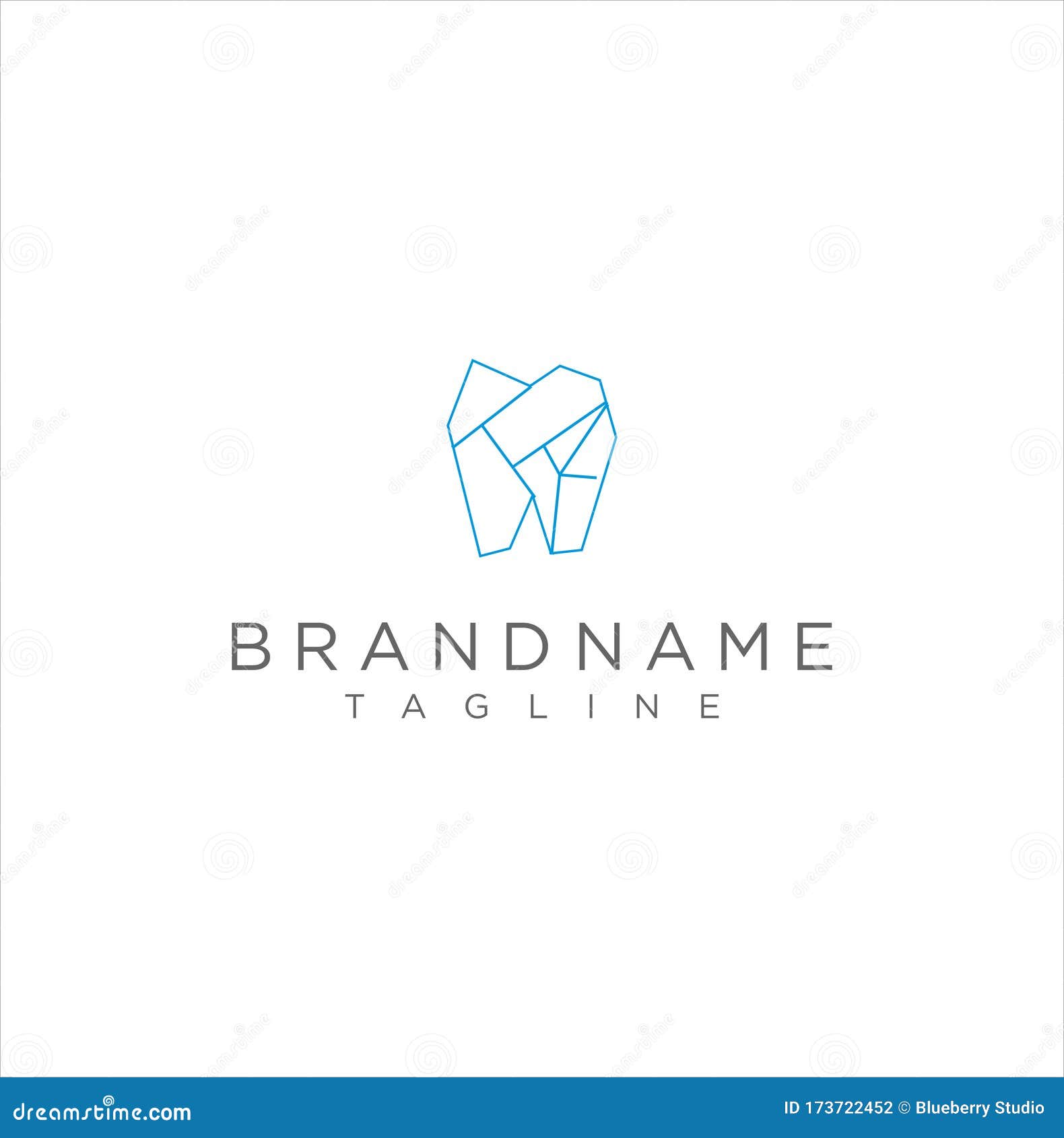 Dental Health Stylized Tooth Outline Polygons Logo . Monoline Teeth ...