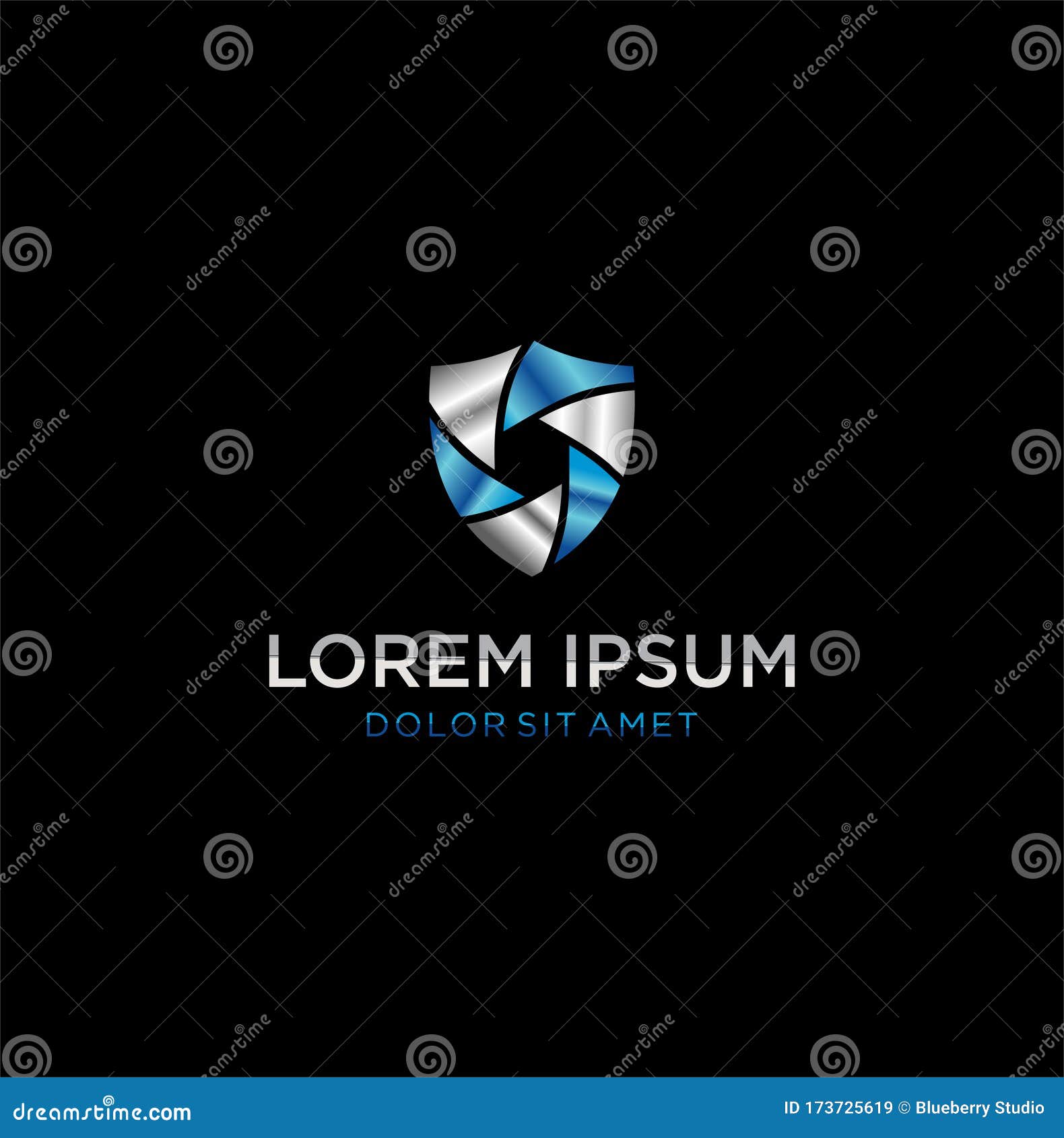 Silver Blue Ribbon Security Logo Design Template . Shield Logo Design ...