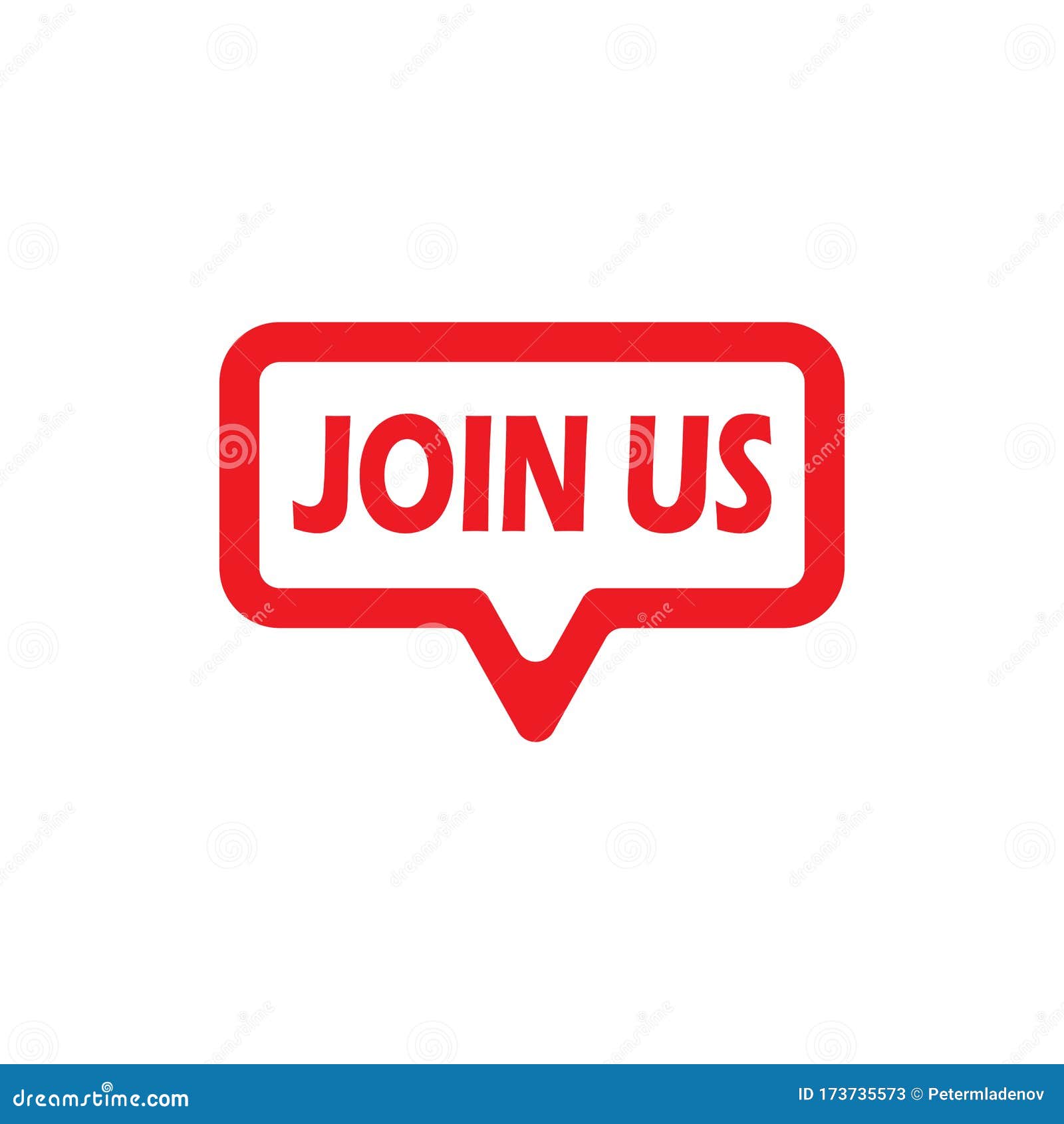 Join Us Red Pin Icon for Label, Sticker, Tag Stock Vector ...