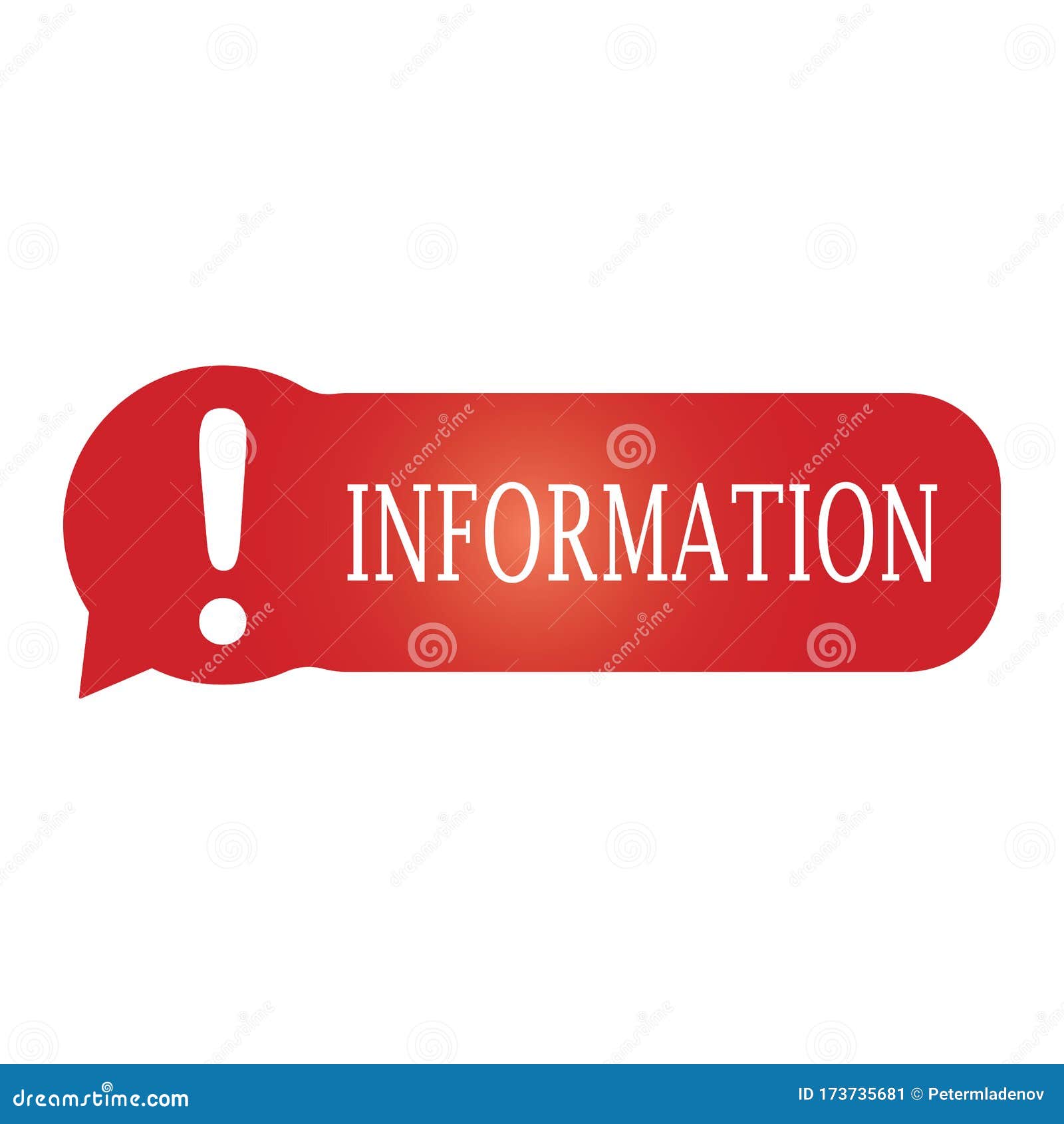 Red Information Bubble Isolated on White Background. Stock Vector ...