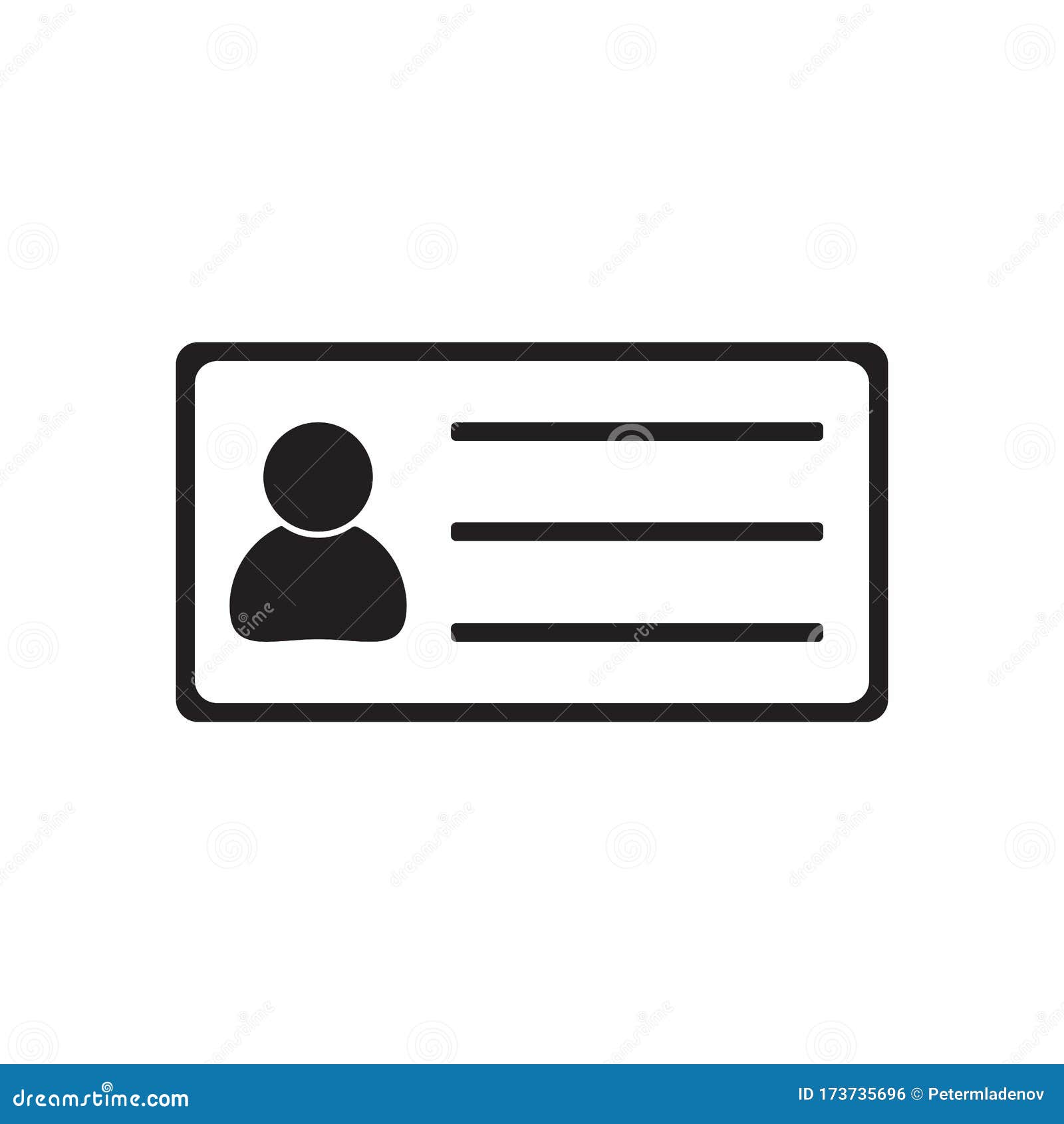 ID Card Icon Symbol. Identification Sign Stock Vector - Illustration of ...