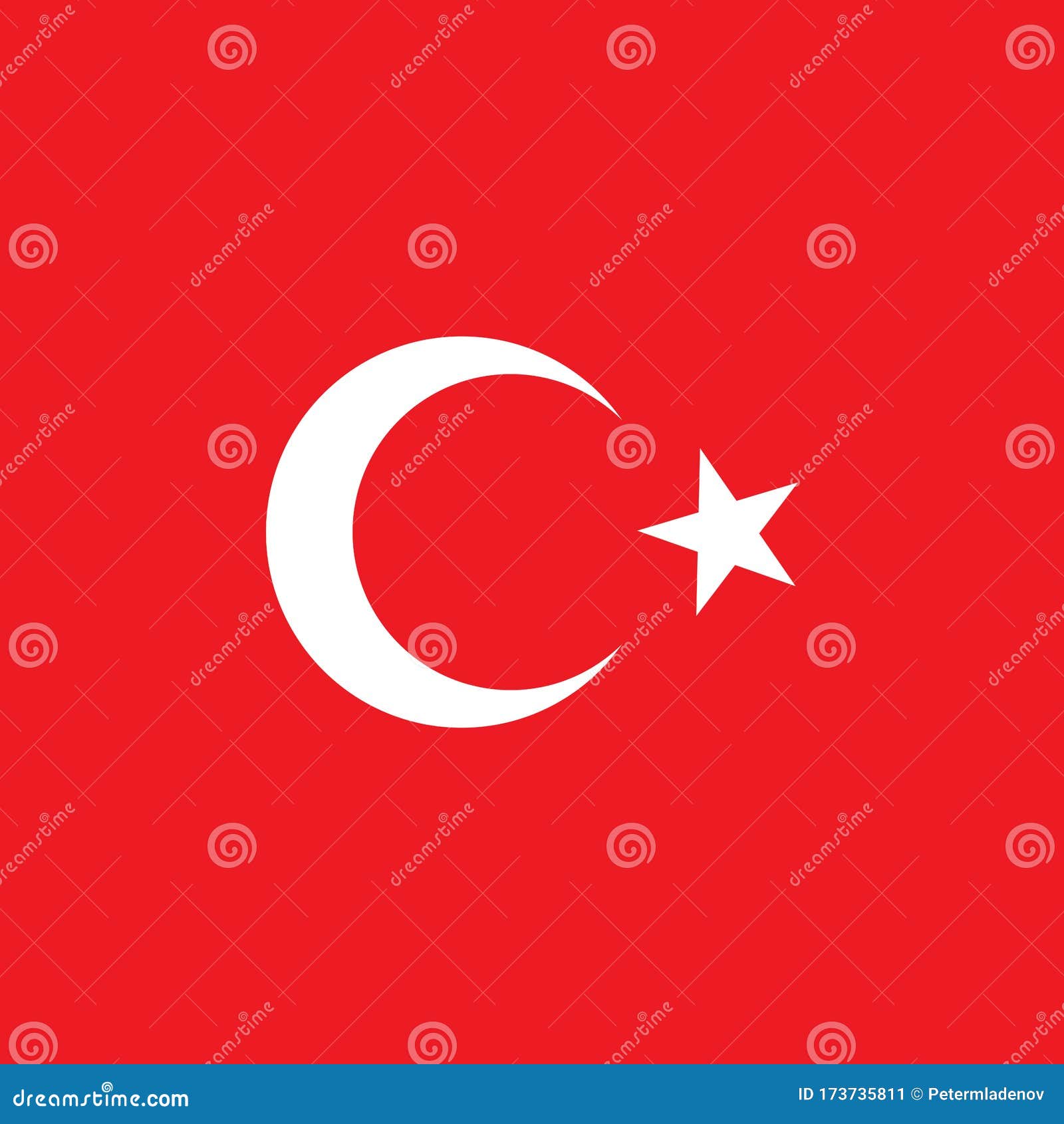 Turkey National Flag Symbol on Red Background. Stock Vector ...