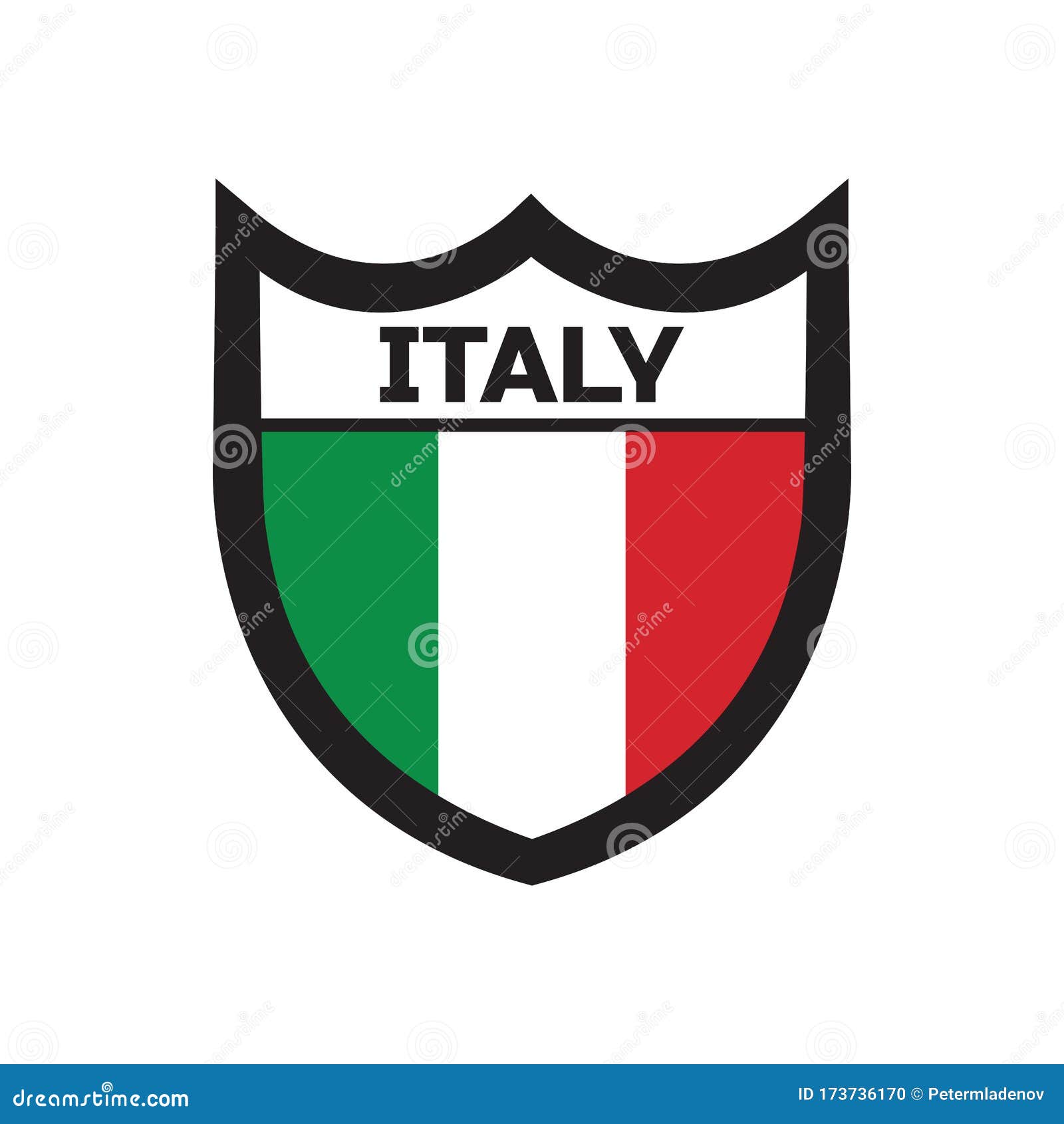 Italy Shield Patch with National Flag. Vector Illustration Stock Vector ...