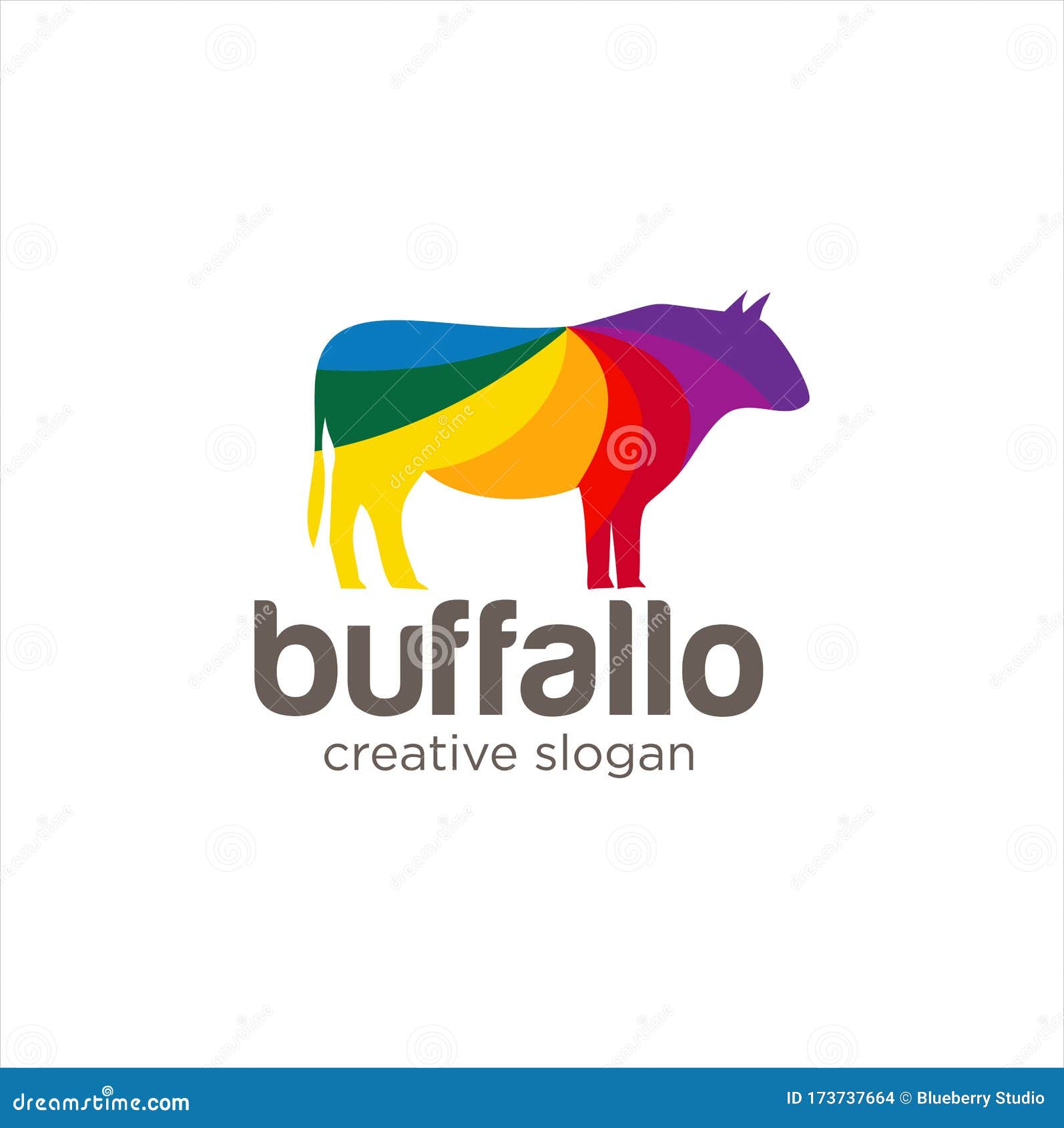 Creative Abstract Colorful Buffallo Logo Icon Design Vector . Animal ...