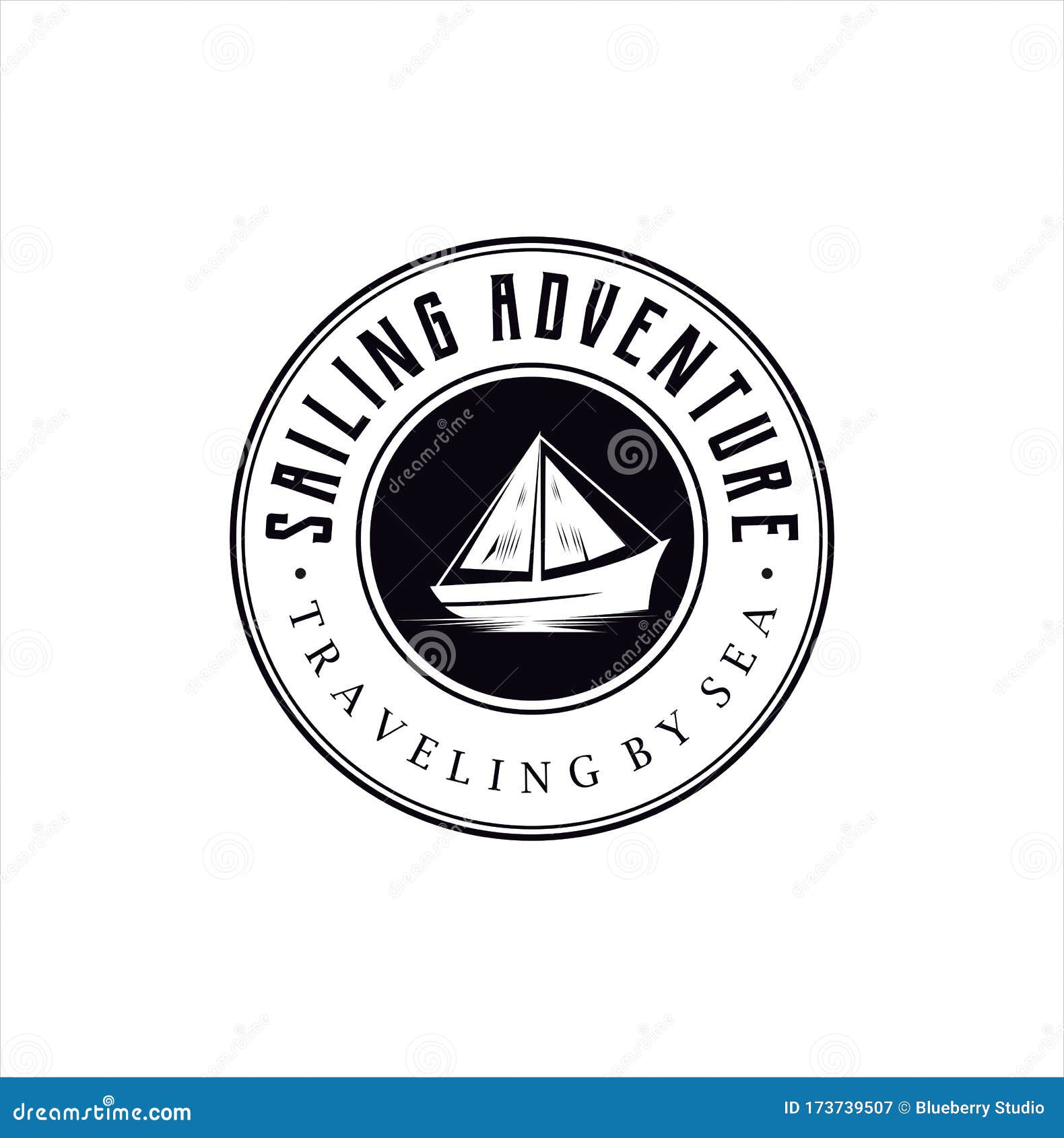 Sailing Yacht Logo Design Silhouette Inspiration Simple. Vintage Boat ...