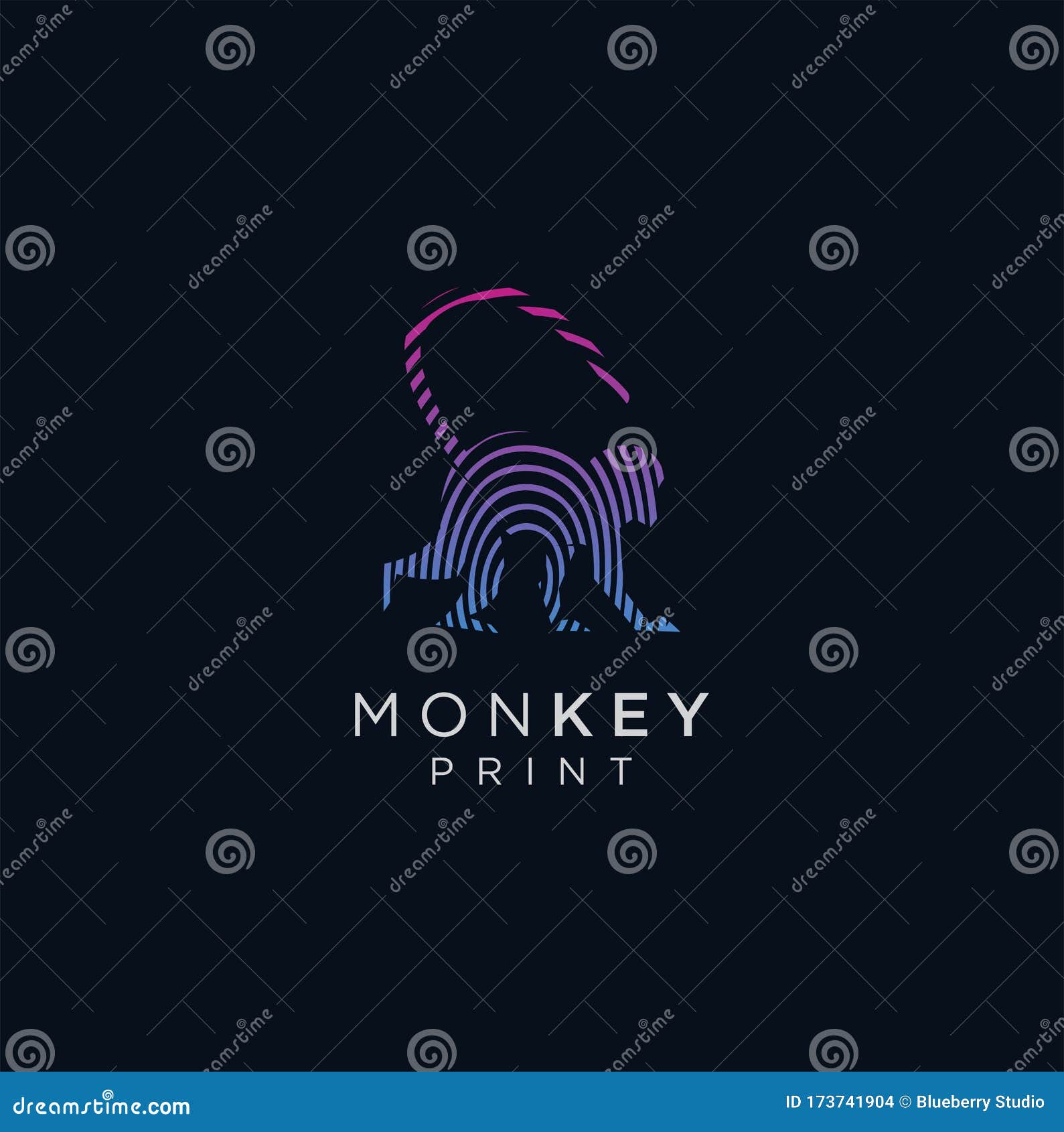 Monkey Tech Logo Design. Animal Monkey Finger Print Logo Design. Modern ...