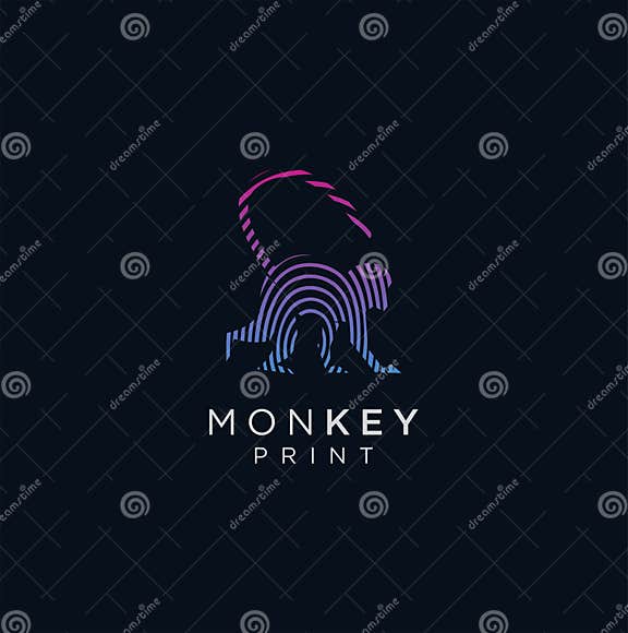 Monkey Tech Logo Design. Animal Monkey Finger Print Logo Design. Modern ...