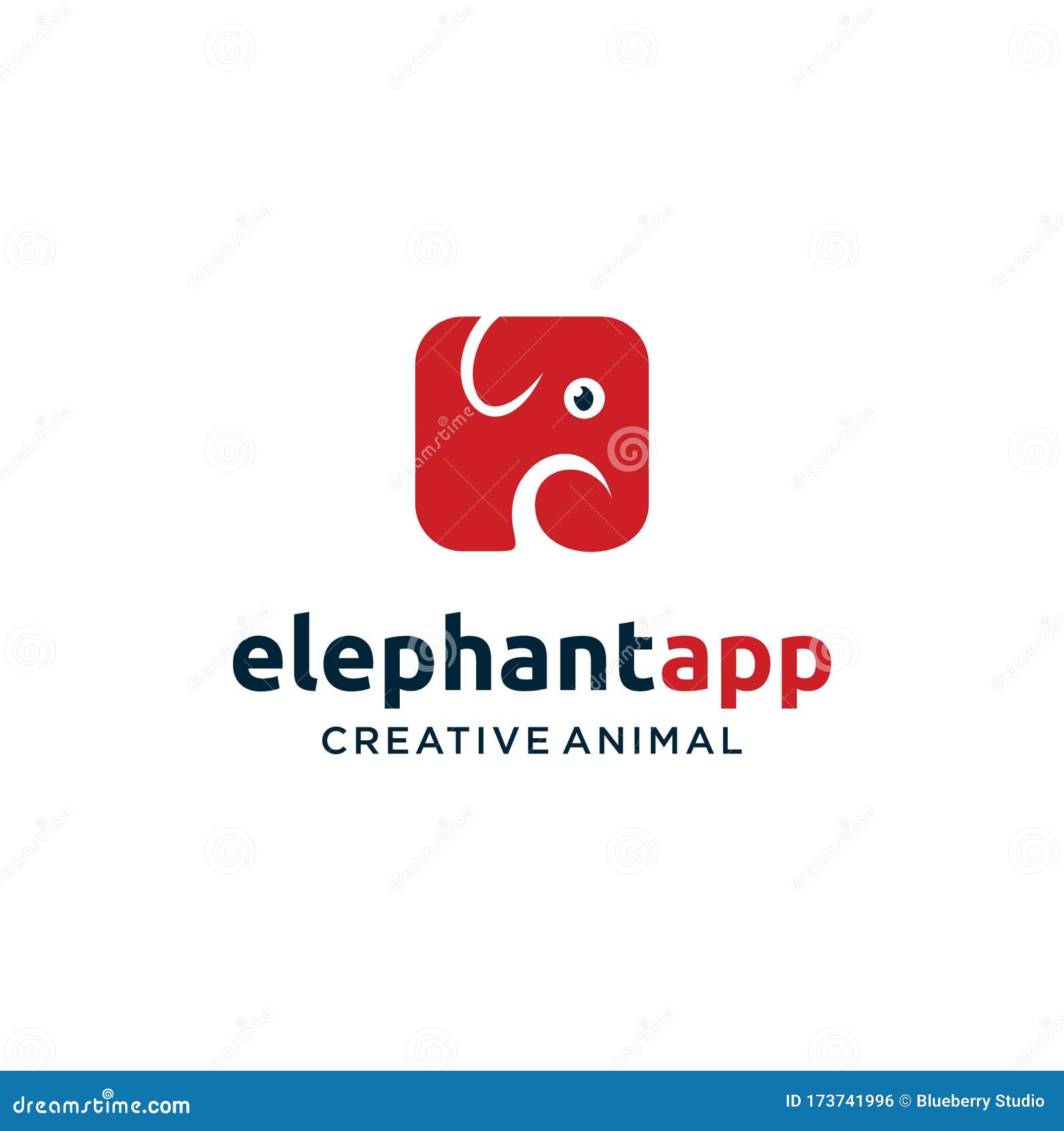 Square Elephant Logo Mobile Applications Design . Elephant Logo Icon ...
