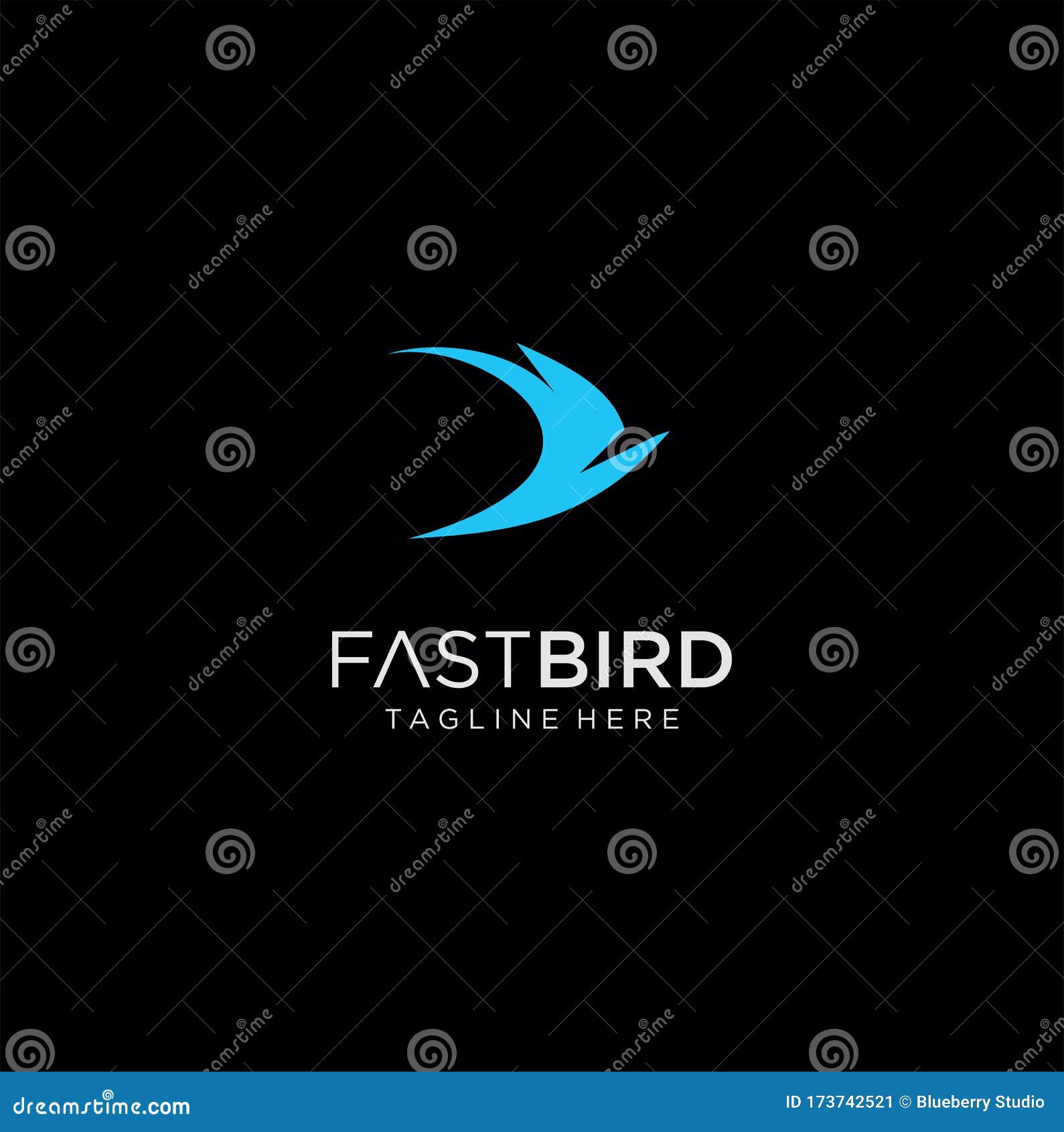 Fast Bird Logo Design Illustration. Flying Bird Logo Abstract Design ...