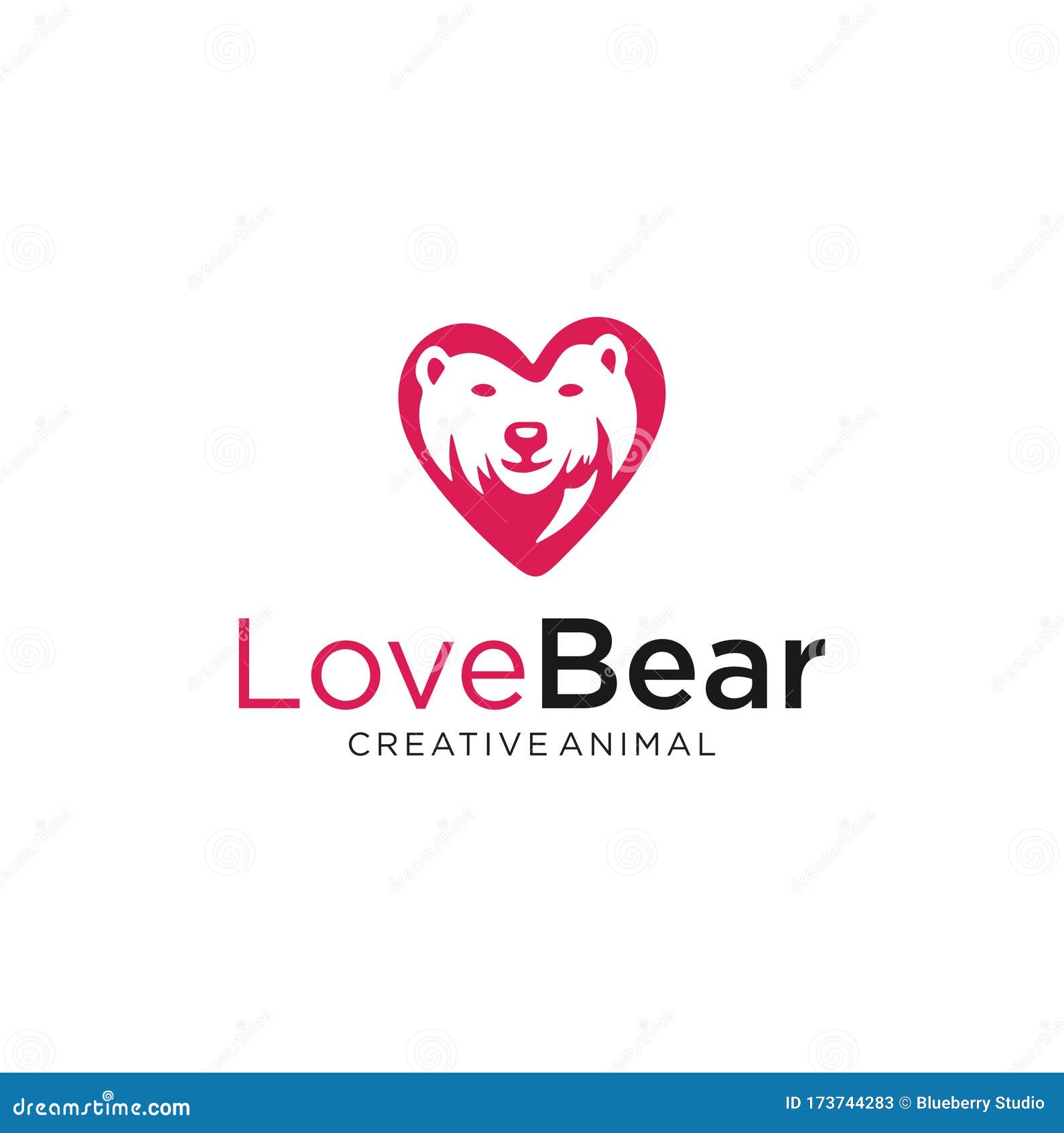 Love Bear Logo Design Vector Stock . Bear Grizzly Logo Love Stock ...