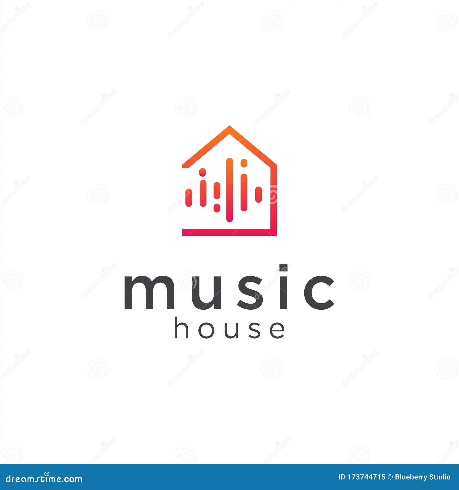 Music House Logo Design Vector Stock. Equaliser Home Logo Design ...