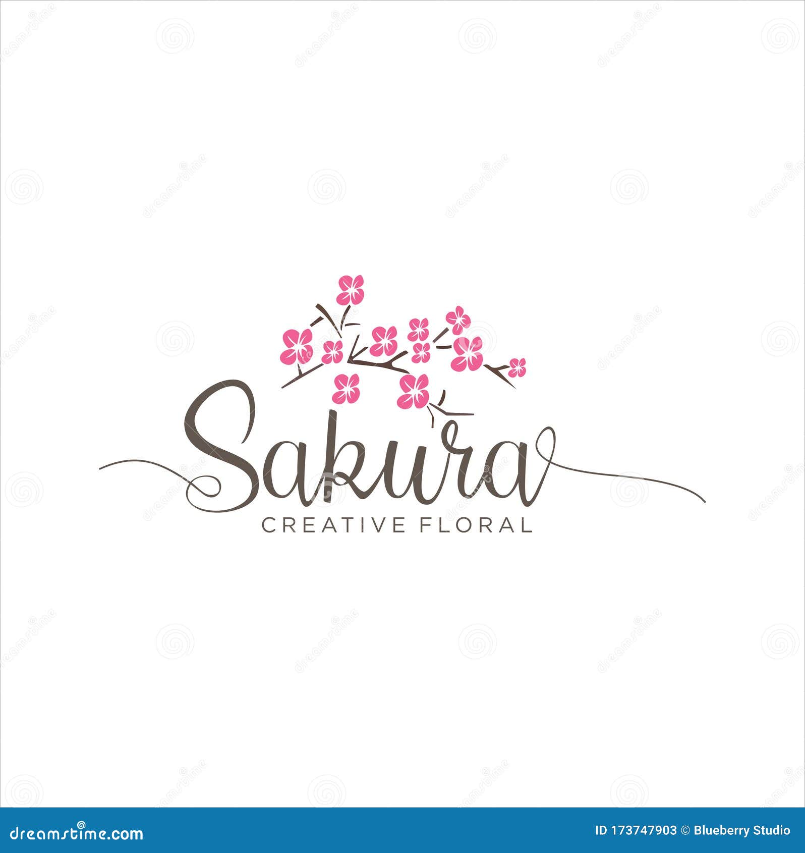 Sakura Logo Design Vector Stock . Blossom Logo Stock Illustration ...