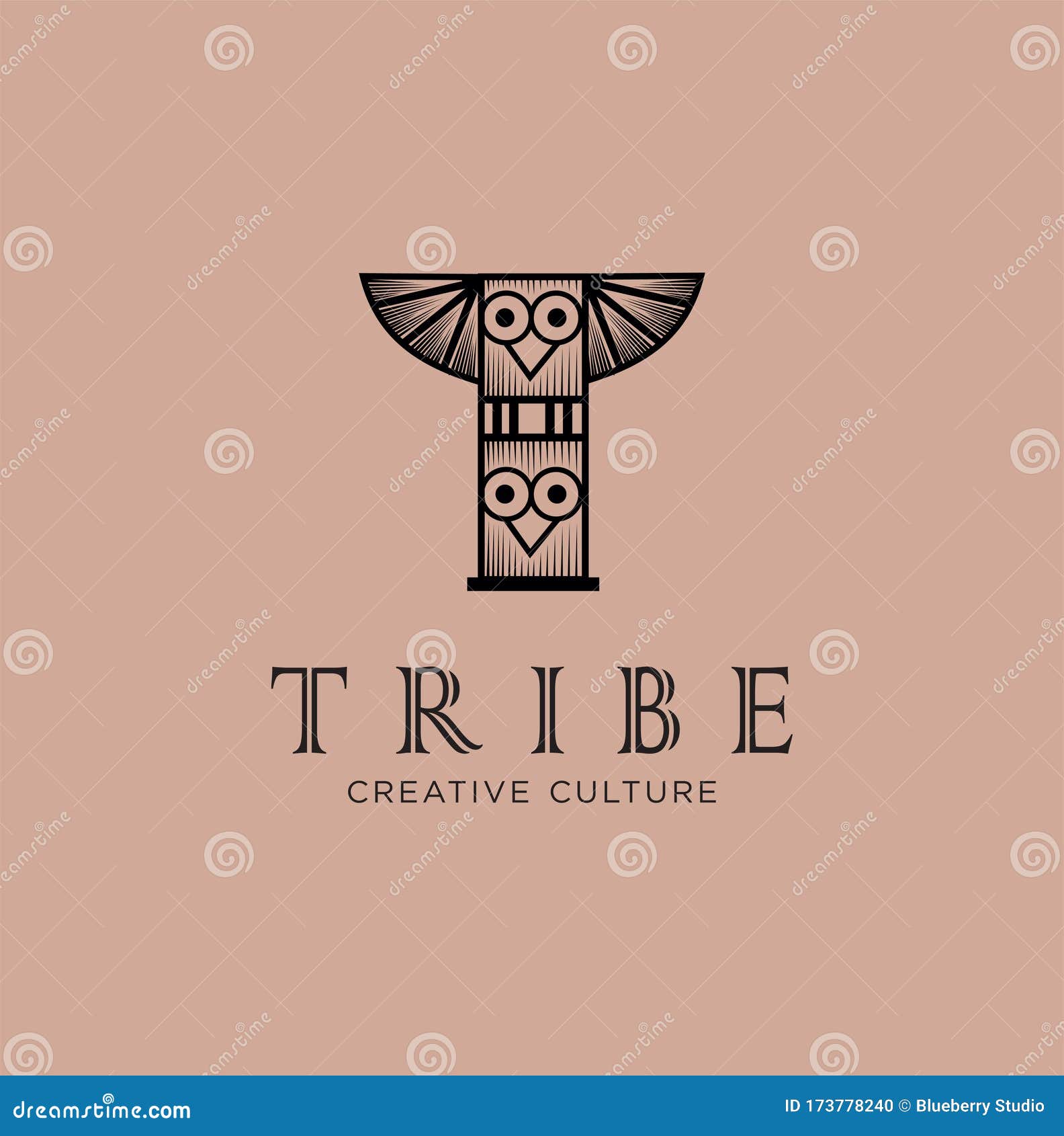 The Tribe Logo Design Vector Stock Illustration Vintage Hipster Retro ...