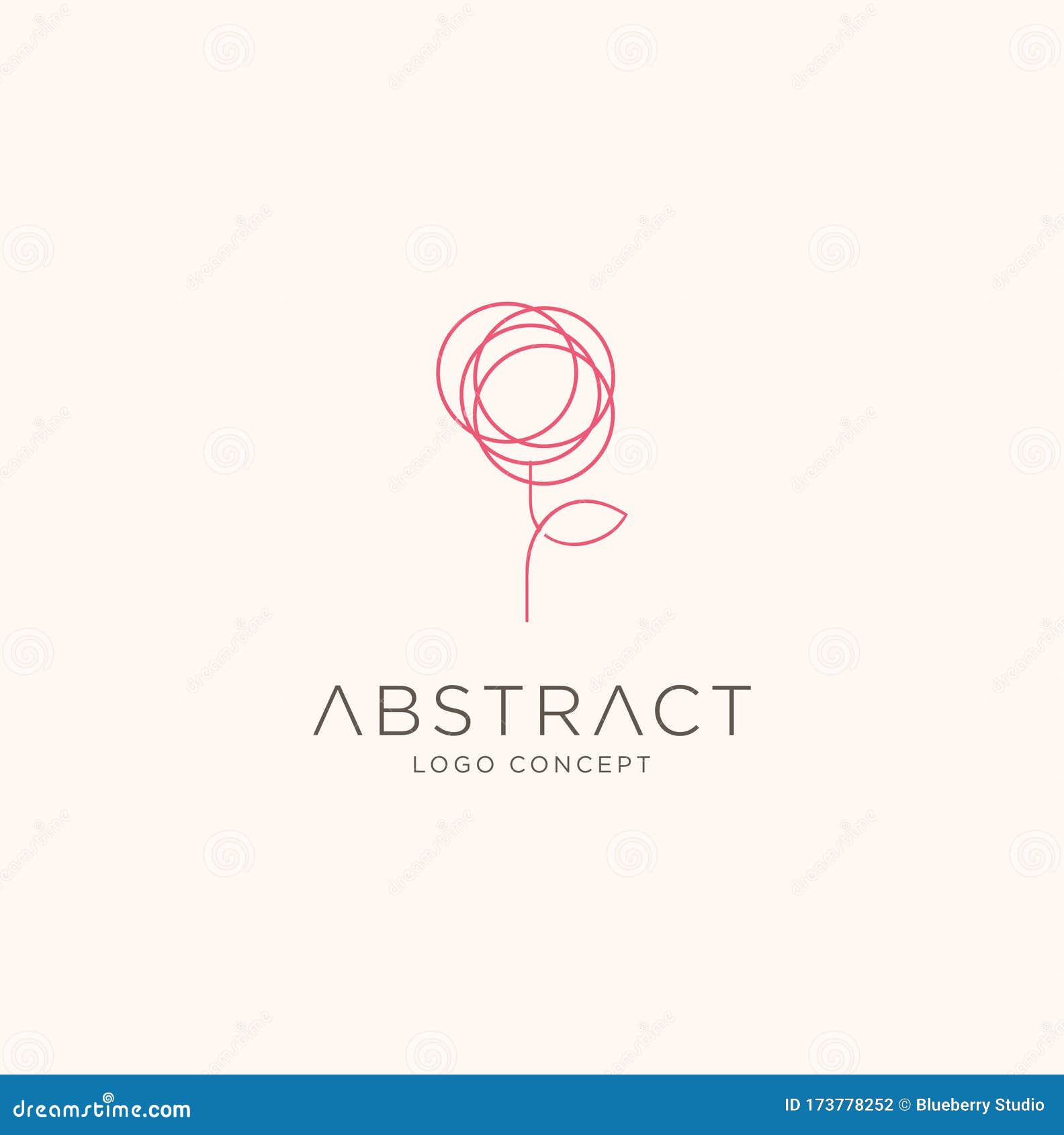 Rose Logo Line Design Illustration . Rose Flower Logo Design, Abstract ...