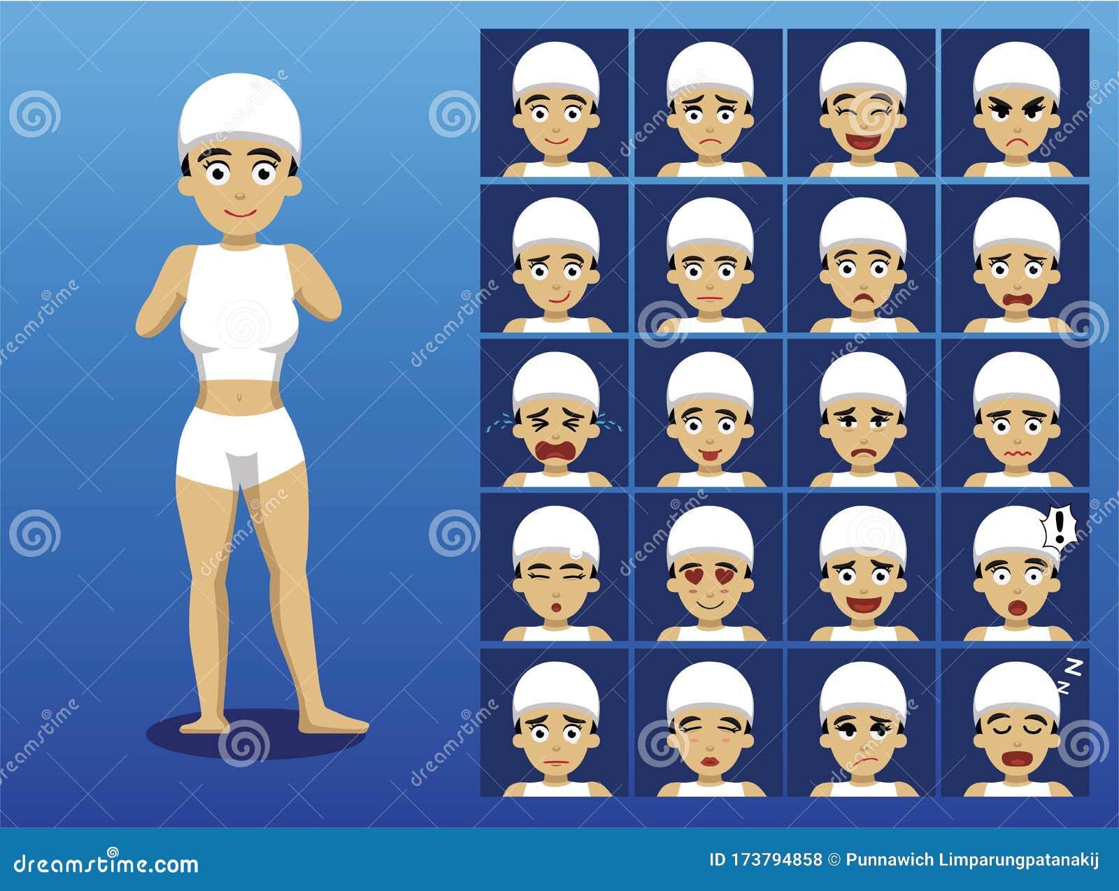 Para-Athlete Swimming Cartoon Character Vector Illustration-01 Stock ...