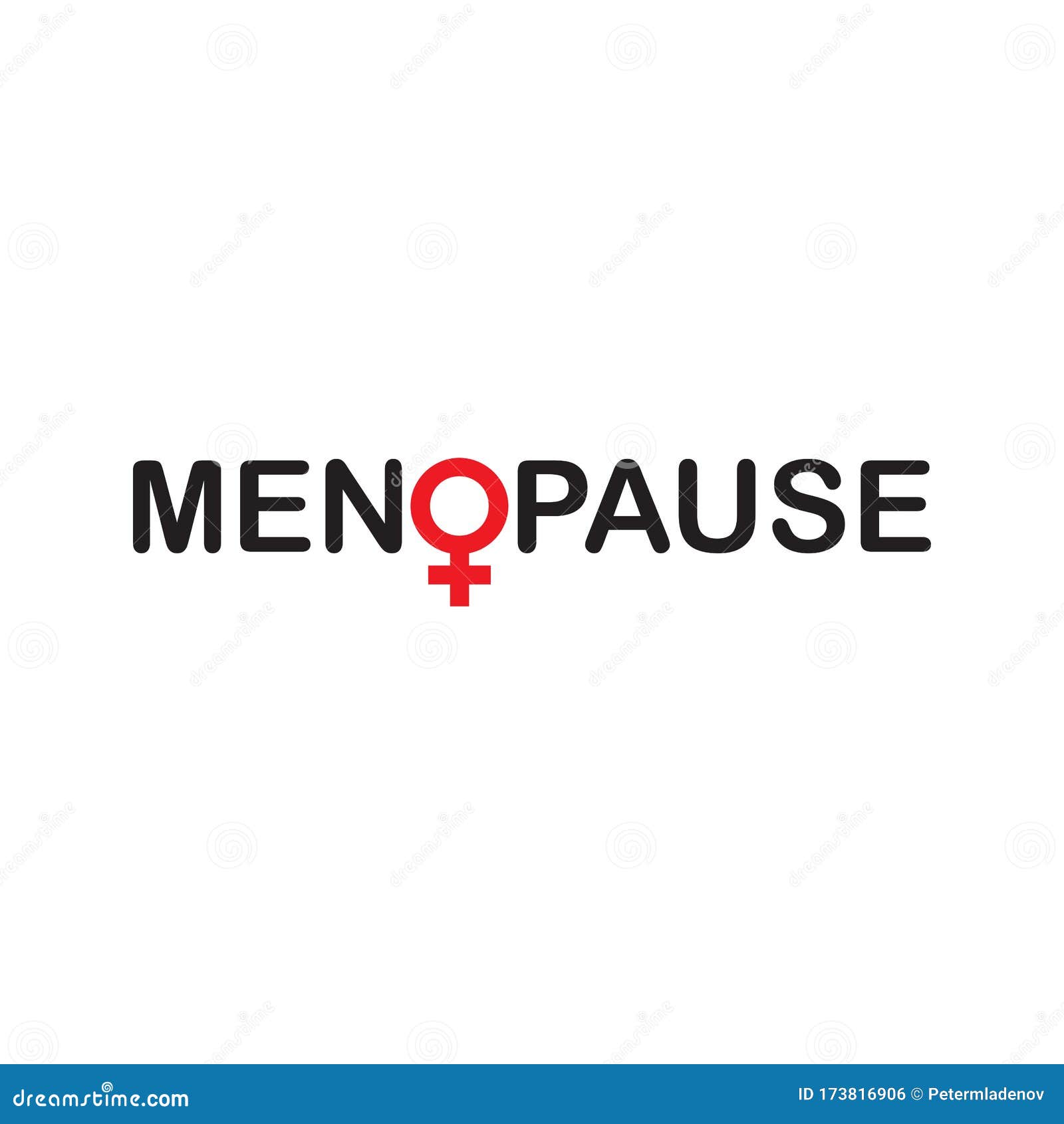 Red Female Sign Icon In Menopause Word Woman Health Concept Vector