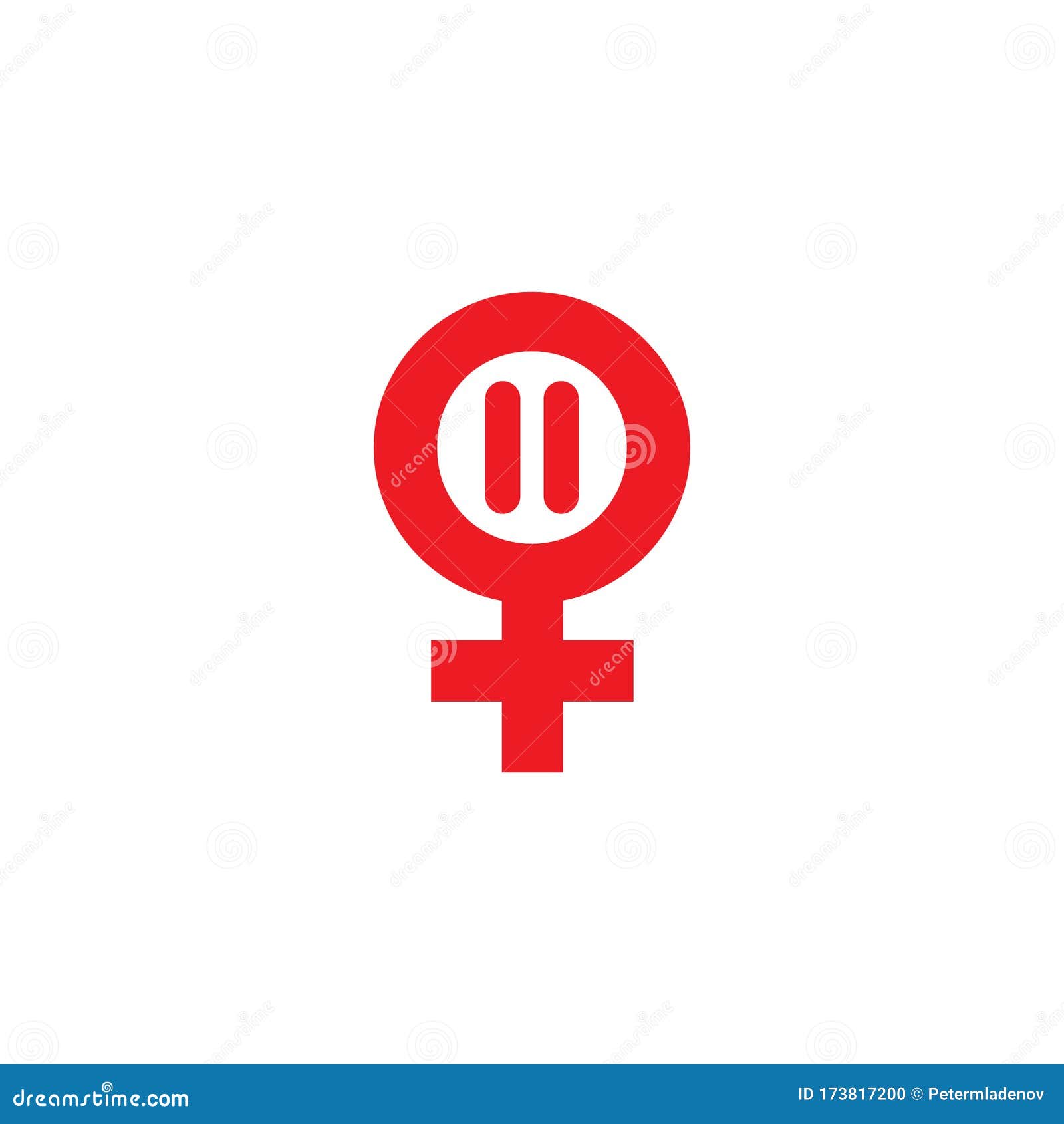 Red Female Sign Menopause. Woman Health Concept Vector Icon Stock ...