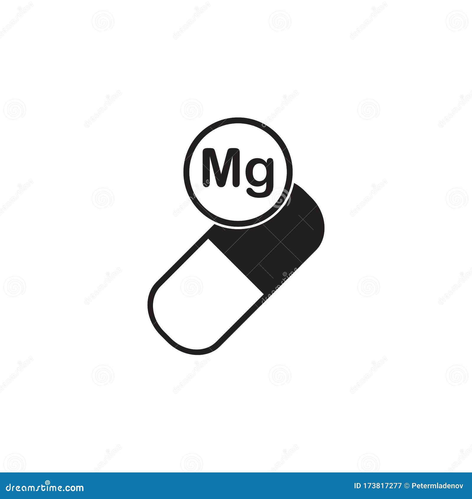 Mineral Vitamin Magnesium Supplement for Health. Capsule with Mg ...