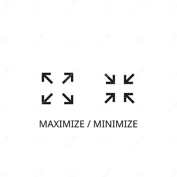 Maximize / Minimize Symbol. Full Screen Enter/exit Vector Icon. Stock ...