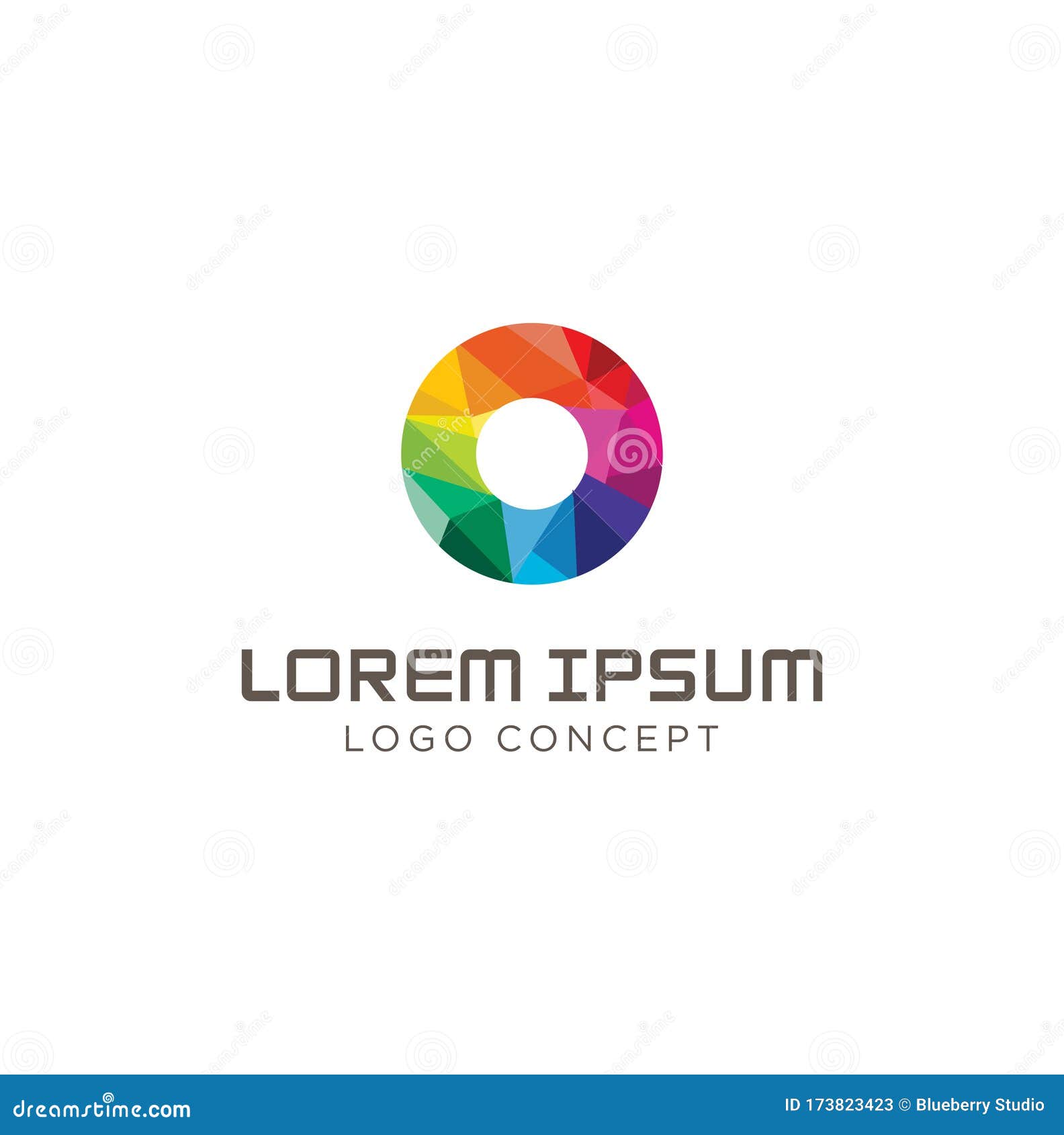 Abstract Round Logo Polygon Colorfull Design Illustration . Colorful ...
