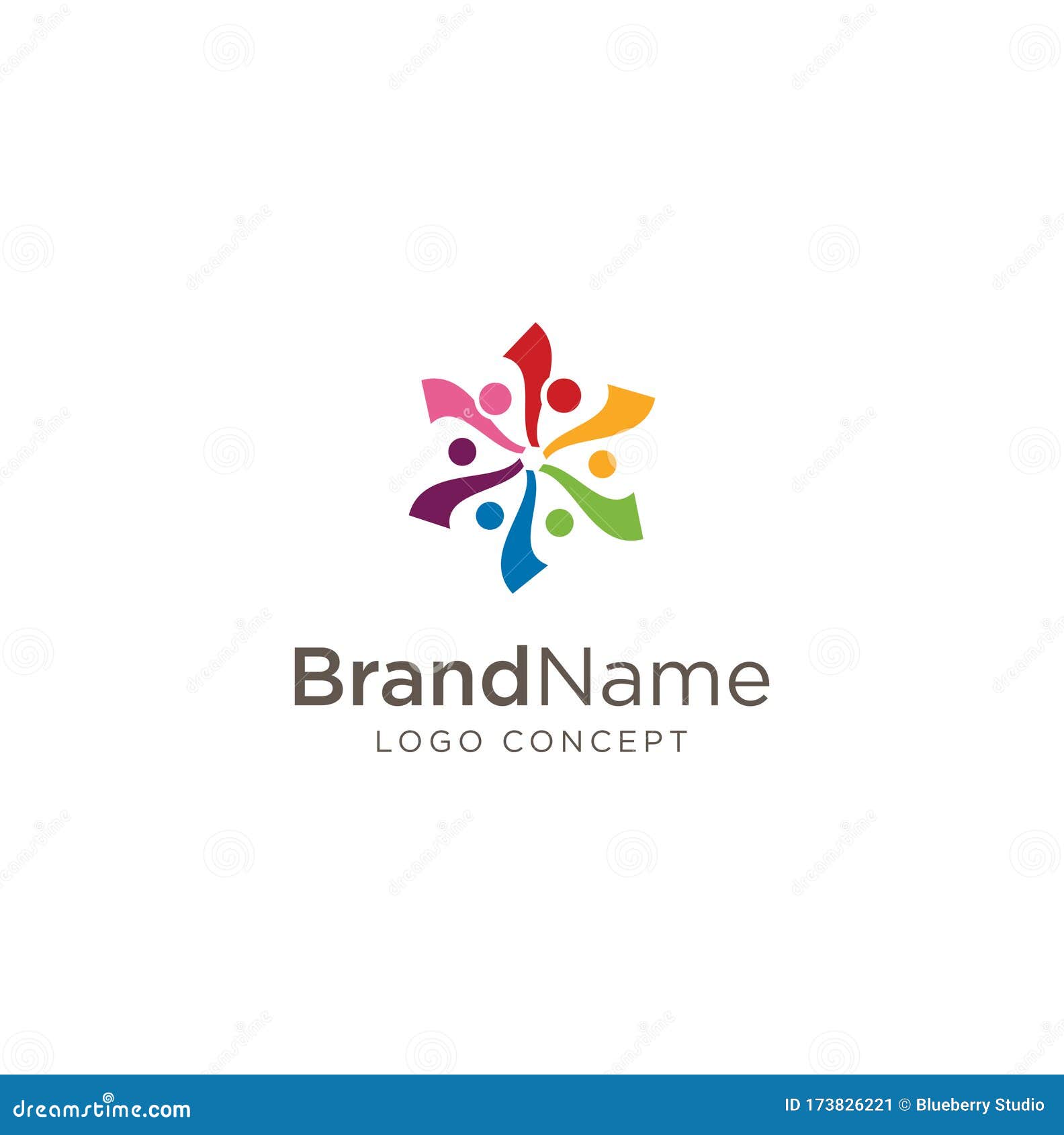 Colorful People Group Team Logo Stock Vector Illustration . Community ...