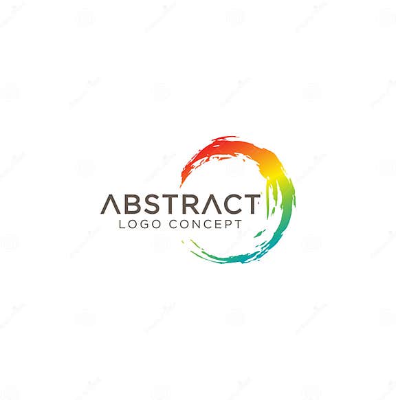 Colorful Circle Paint Brush Logo Icon Symbol Design Vector Stock ...