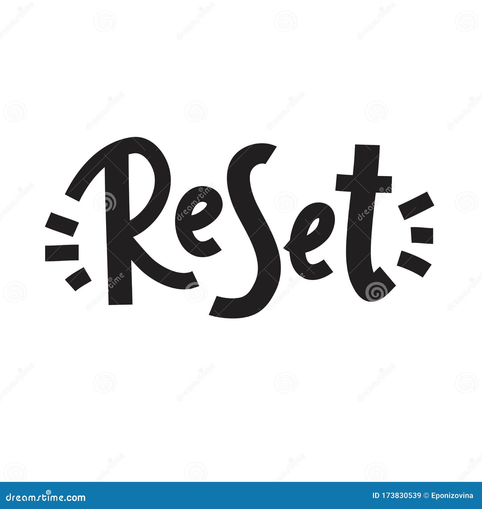 Reset - Inspire Motivational Quote. Hand Drawn Beautiful Lettering ...