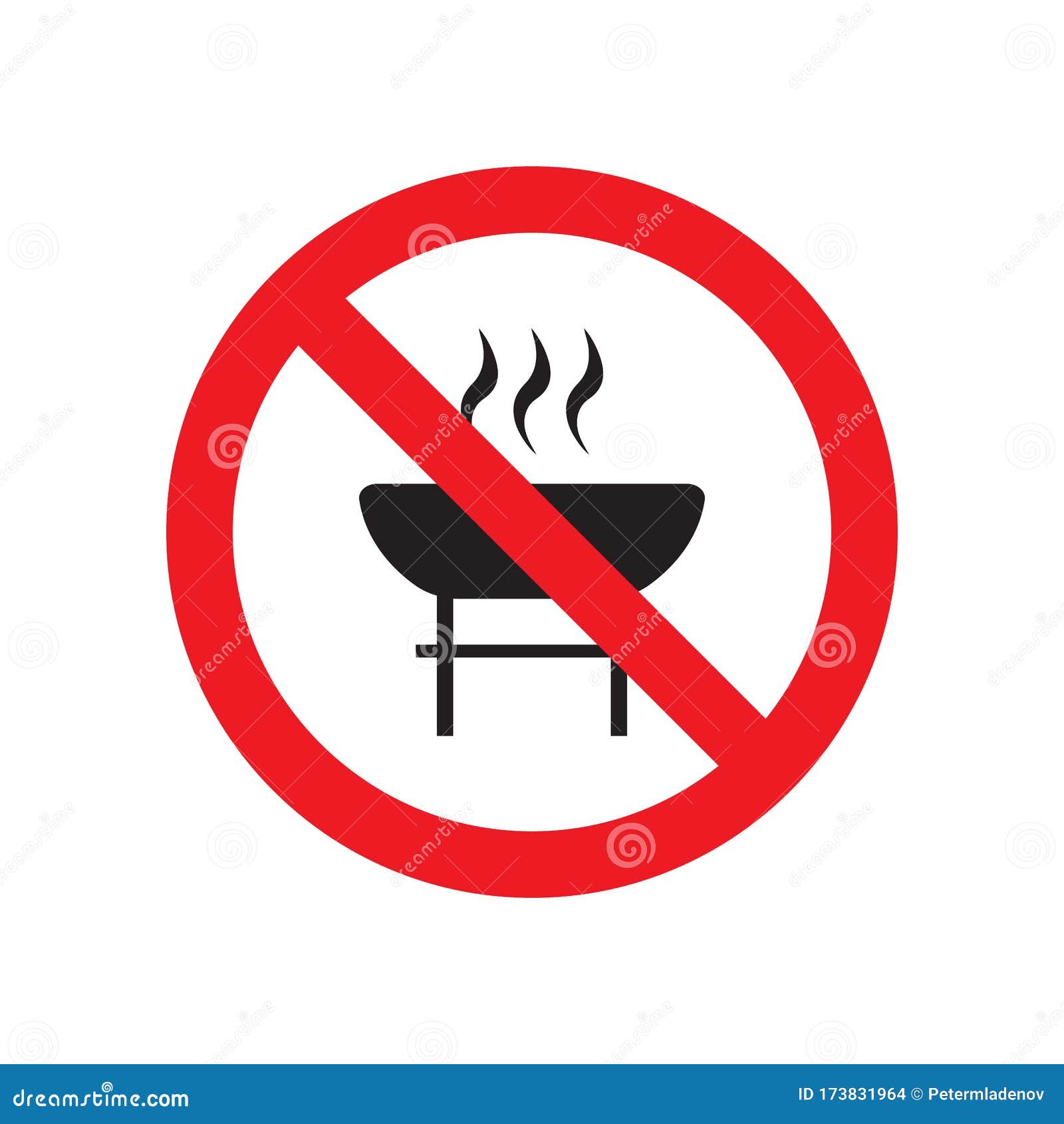 No Barbecue Allow Sign Vector. Stock Vector - Illustration of forbidden ...